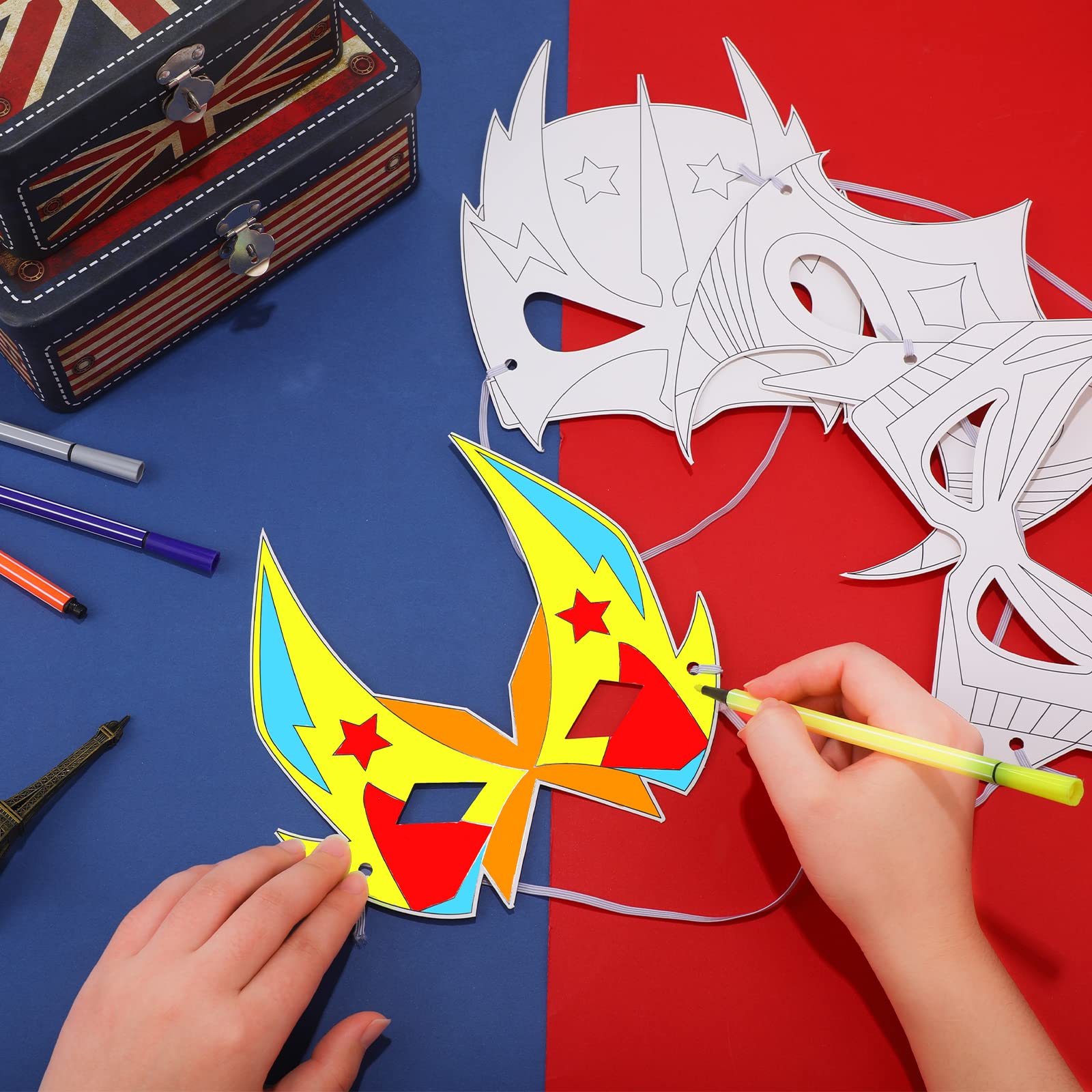 Snapklik.com : Sosation 36 Pcs Color Your Own Hero Masks DIY Blank ...