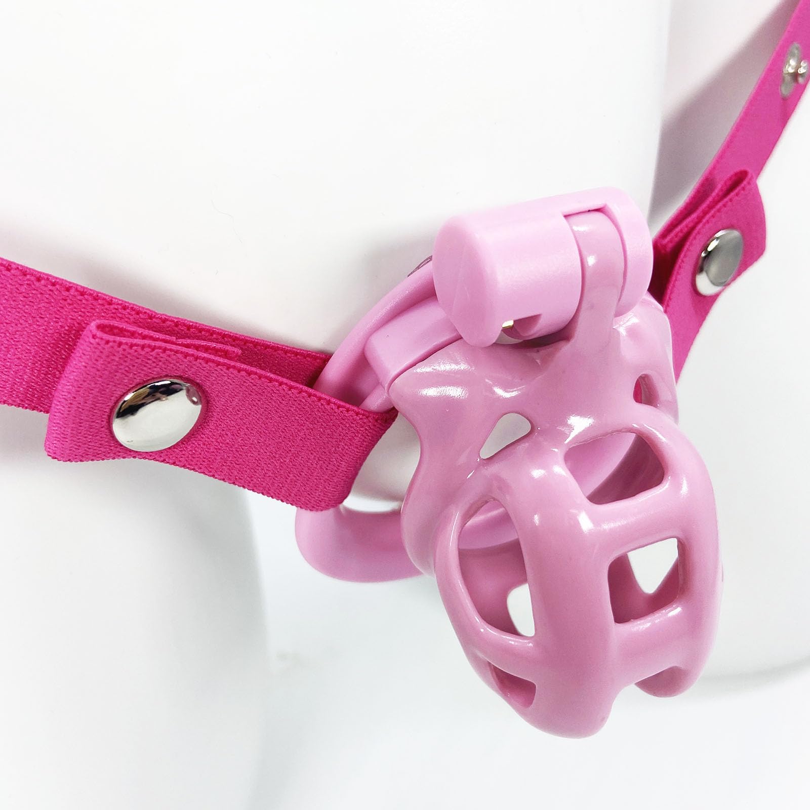 Buy Material Upgrade Cobra Chastity CB Lock Nub Size Cage w/ 4 Double Curved Shape Rings ...