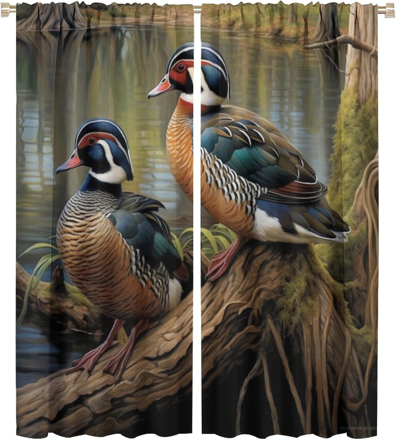 Amazon.com: SUSZYUMEI Mallard Duck Design Curtains,Rustic Wild Ducks ...