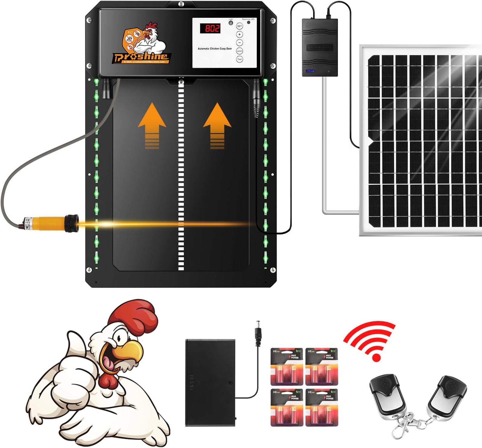 Amazon.com: Proshine Solar Chicken Door Automatic Chicken Coop Door ...