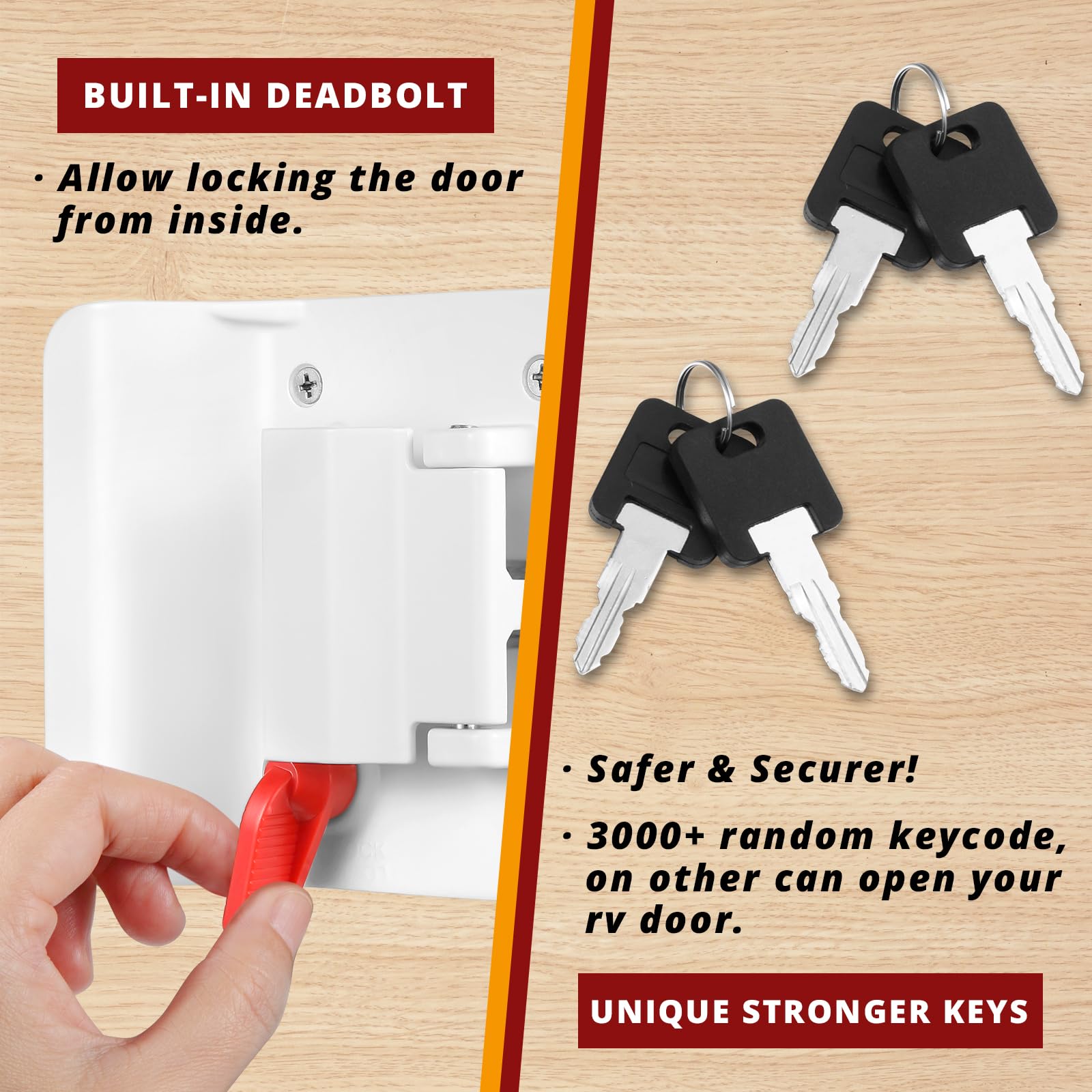 Snapklik.com : 2 Pack RV Entry Door Locks, 100% Metal Camper Lock ...
