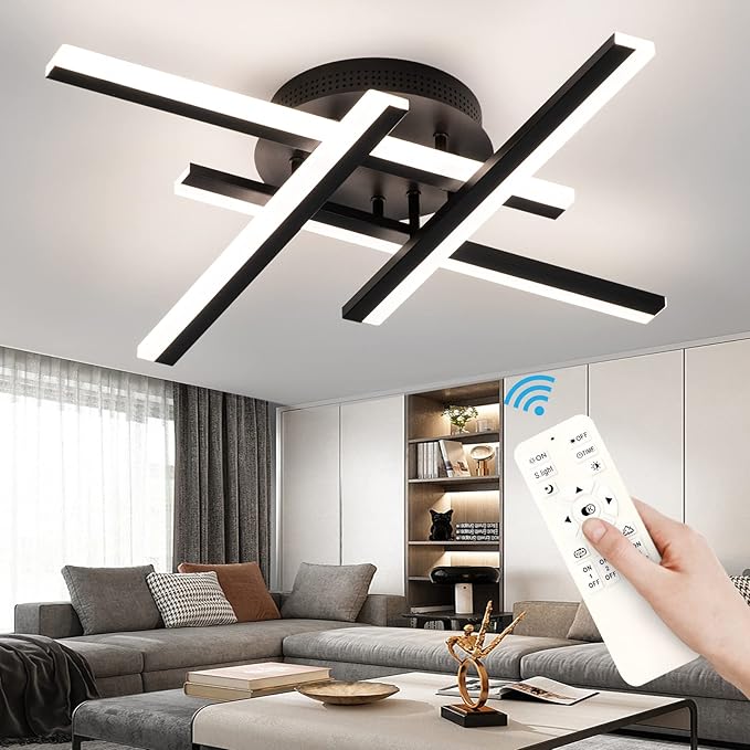 CANEOE Modern Led Ceiling Light, 4-Lights Dimmable Led Ceiling Light ...