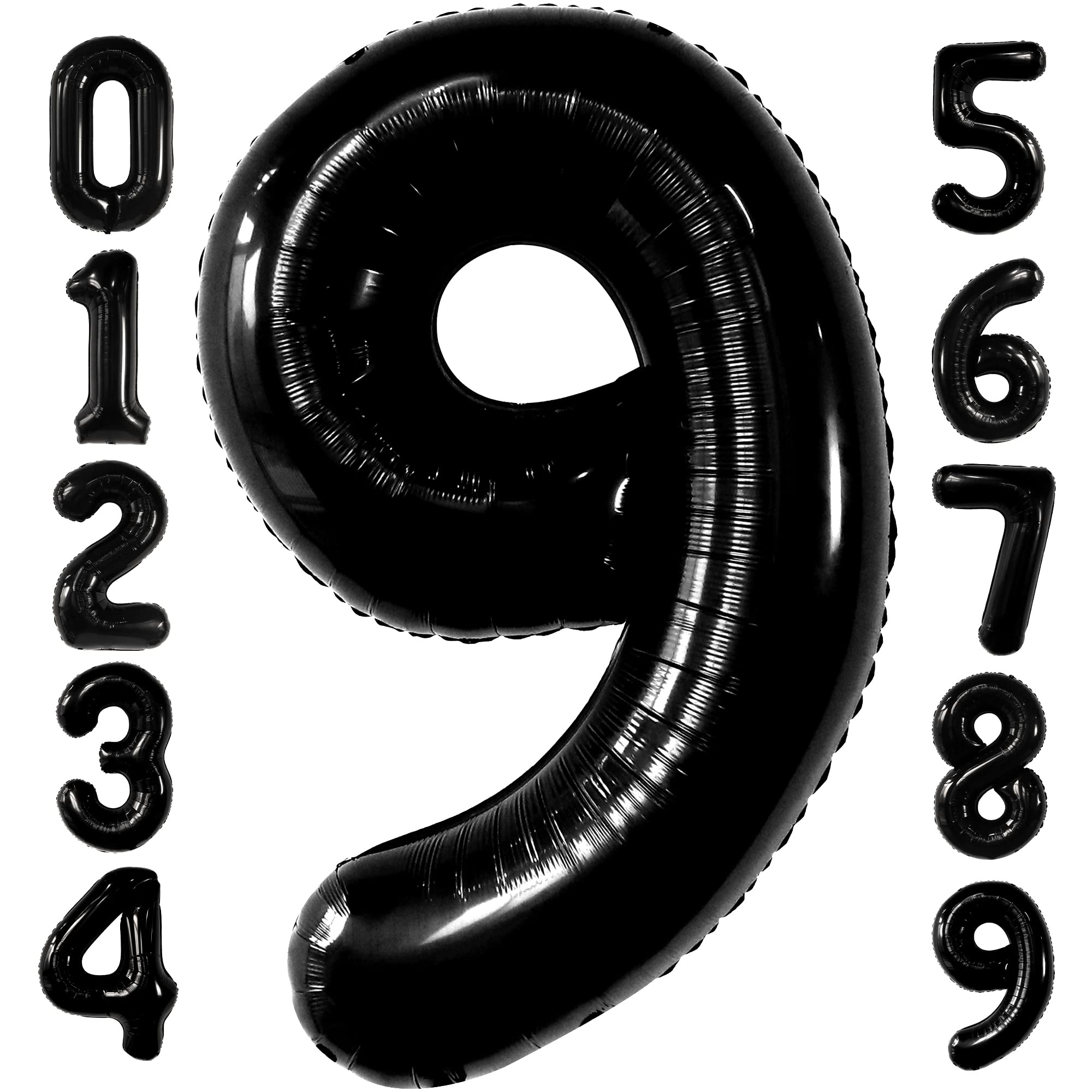 Amazon.com: KatchOn, Giant Black Number 9 Balloon - 50 Inch | Black 9 ...