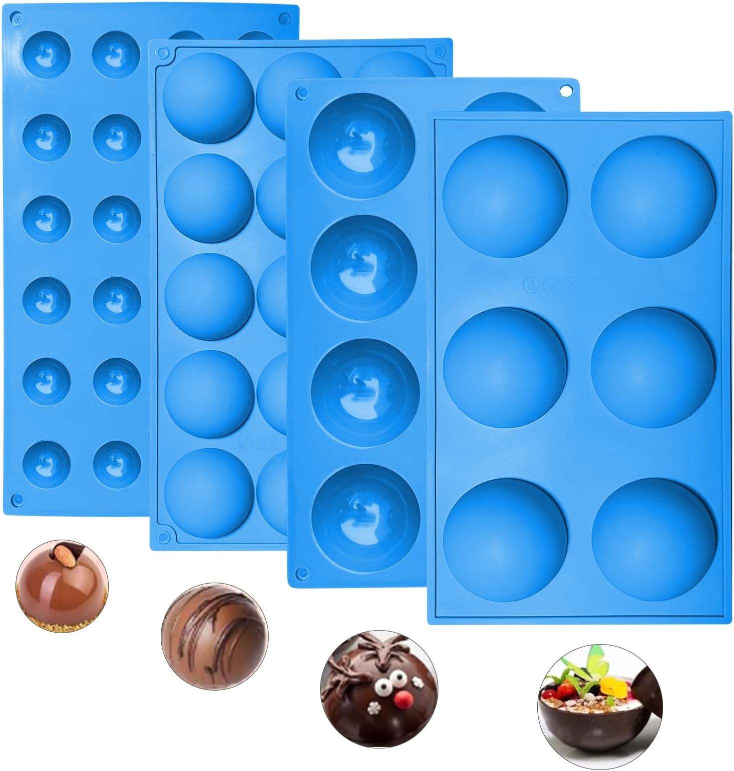 Amazon.com: 2 Pack Pearl Fondant Mold Silicone Ball Mold Half Sphere ...