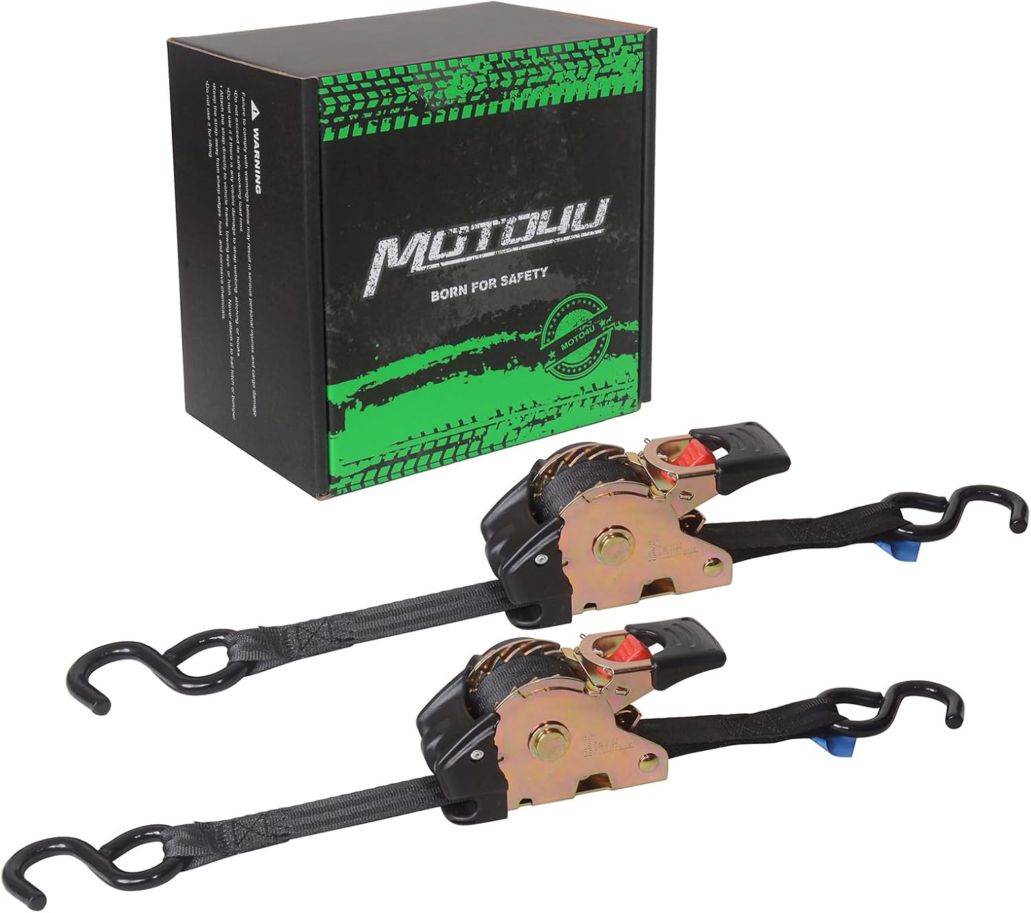 Amazon.com: MOTO4U Retractable Ratchet Straps,1" x 10' Self Ratcheting ...