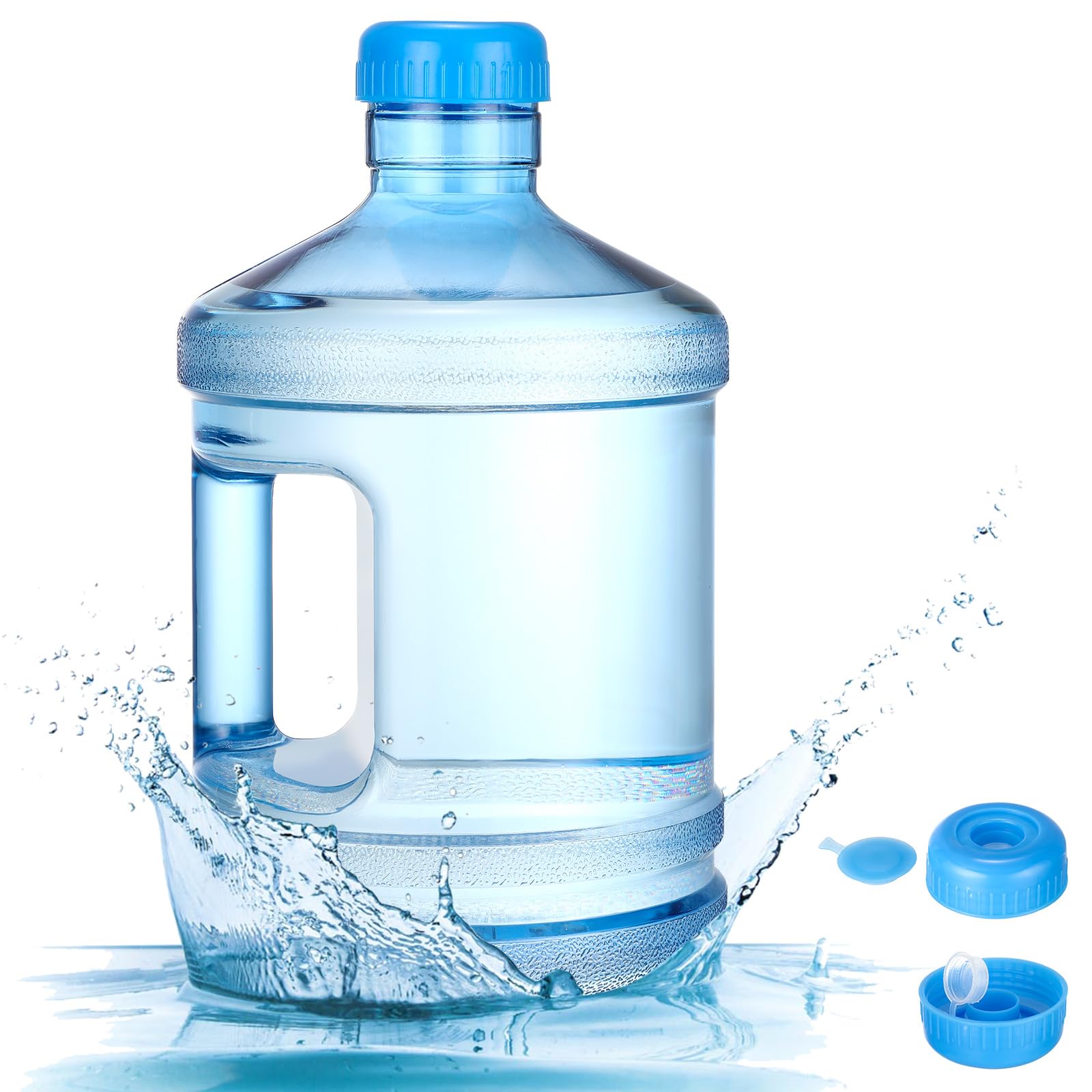 Amazon.com: Hoolerry 2 Pieces Water Bottle 1 Gallon Round Plastic Water ...