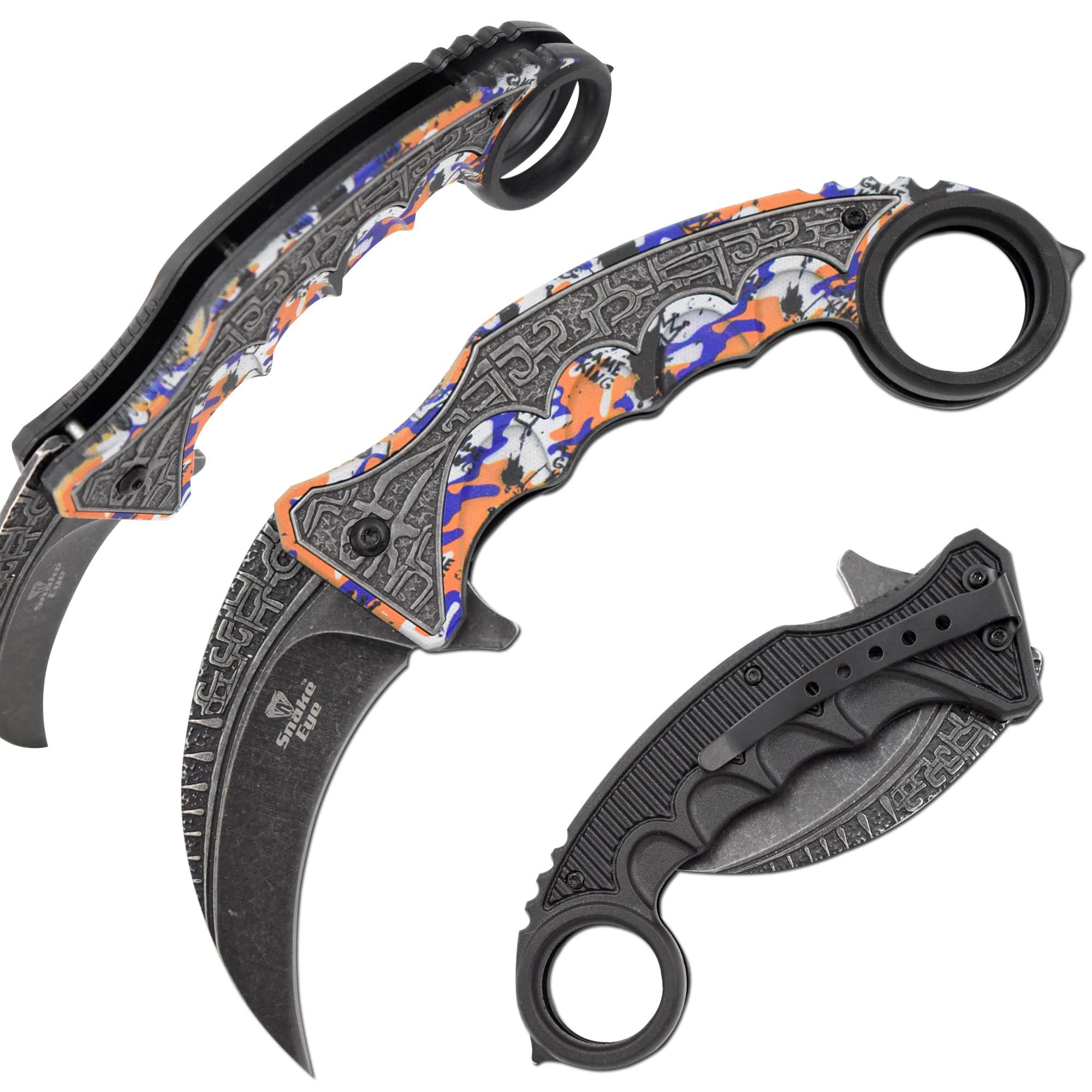 Amazon.com : Snake Eye Tactical Assisted Karambit Style EDC Folding ...