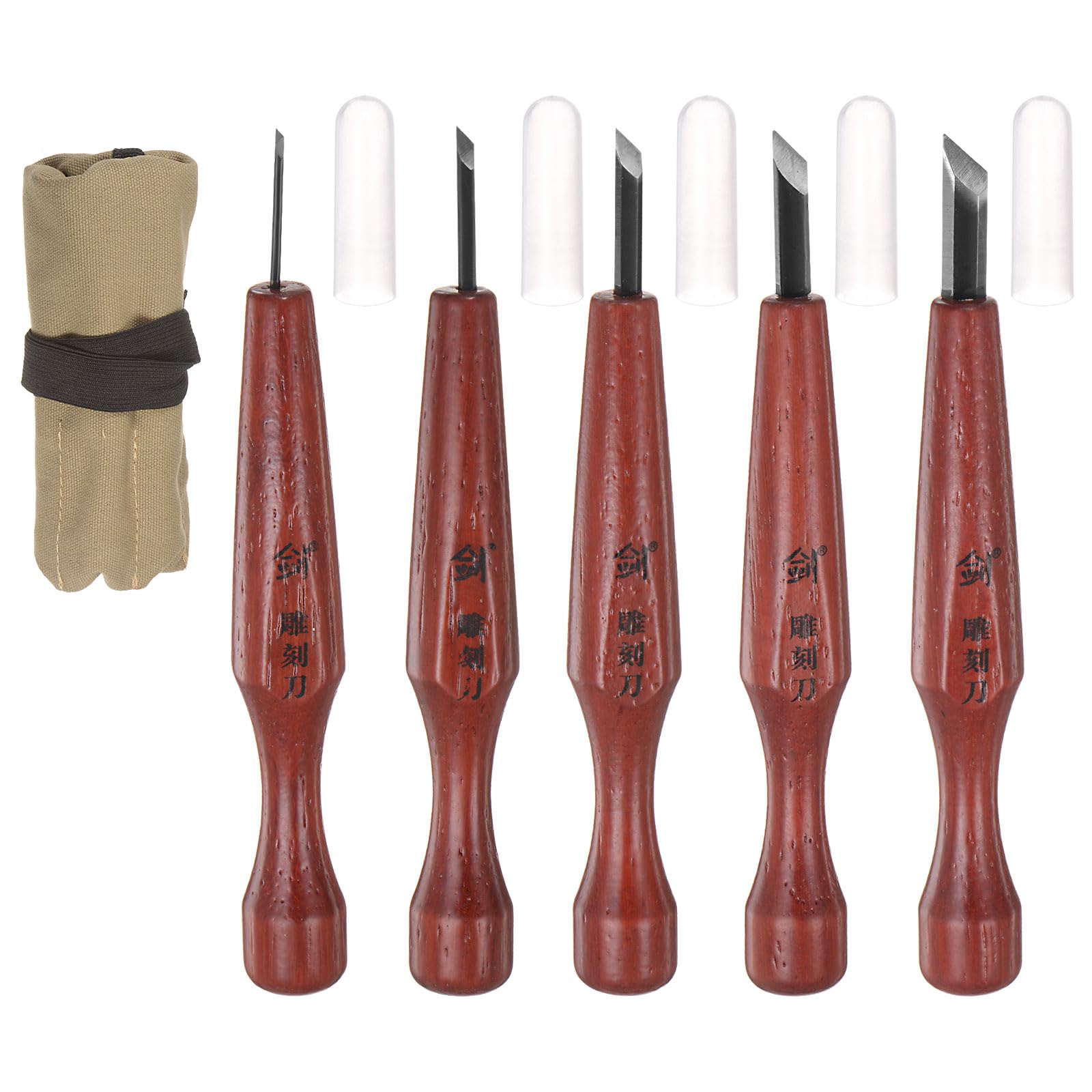 Amazon.com: HARFINGTON 5pcs Wood Carving Knife Set Diagonal Knives SKS7 ...