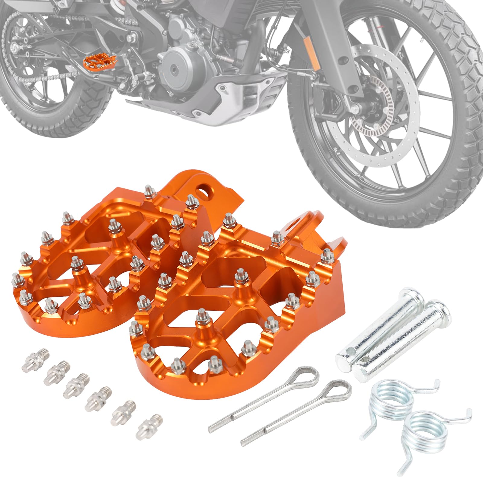 Amazon.com: IUVWISN Motorcycle Foot Pegs Footpegs with Springs Bolts ...