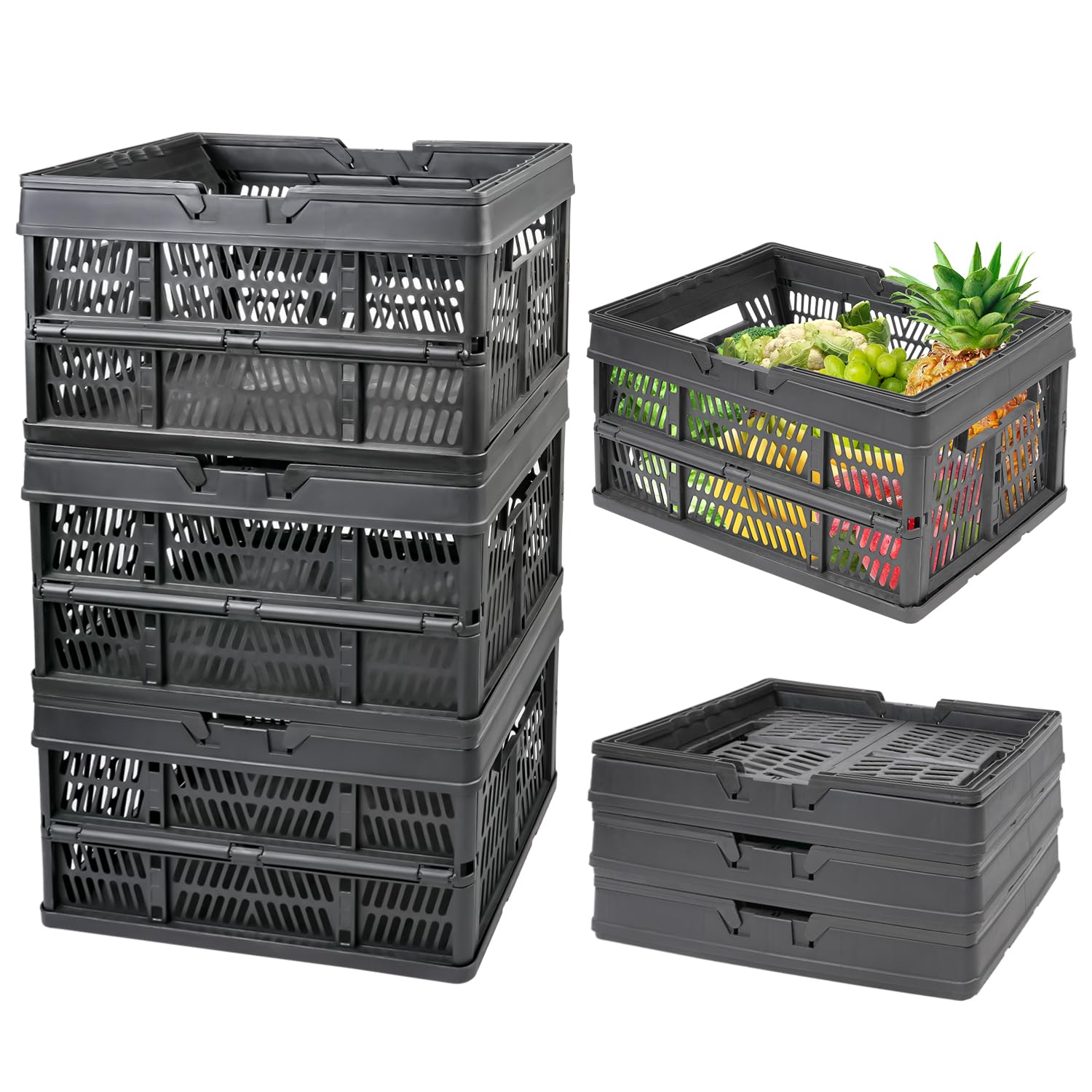 Amazon.com: Enovi EasyFold Collapsible Crate, Collapsible Shopping ...