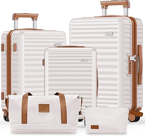 SHOWKOO Set 5 Valise de Voyage Rigide Cabine Extensible Légère Durable ...