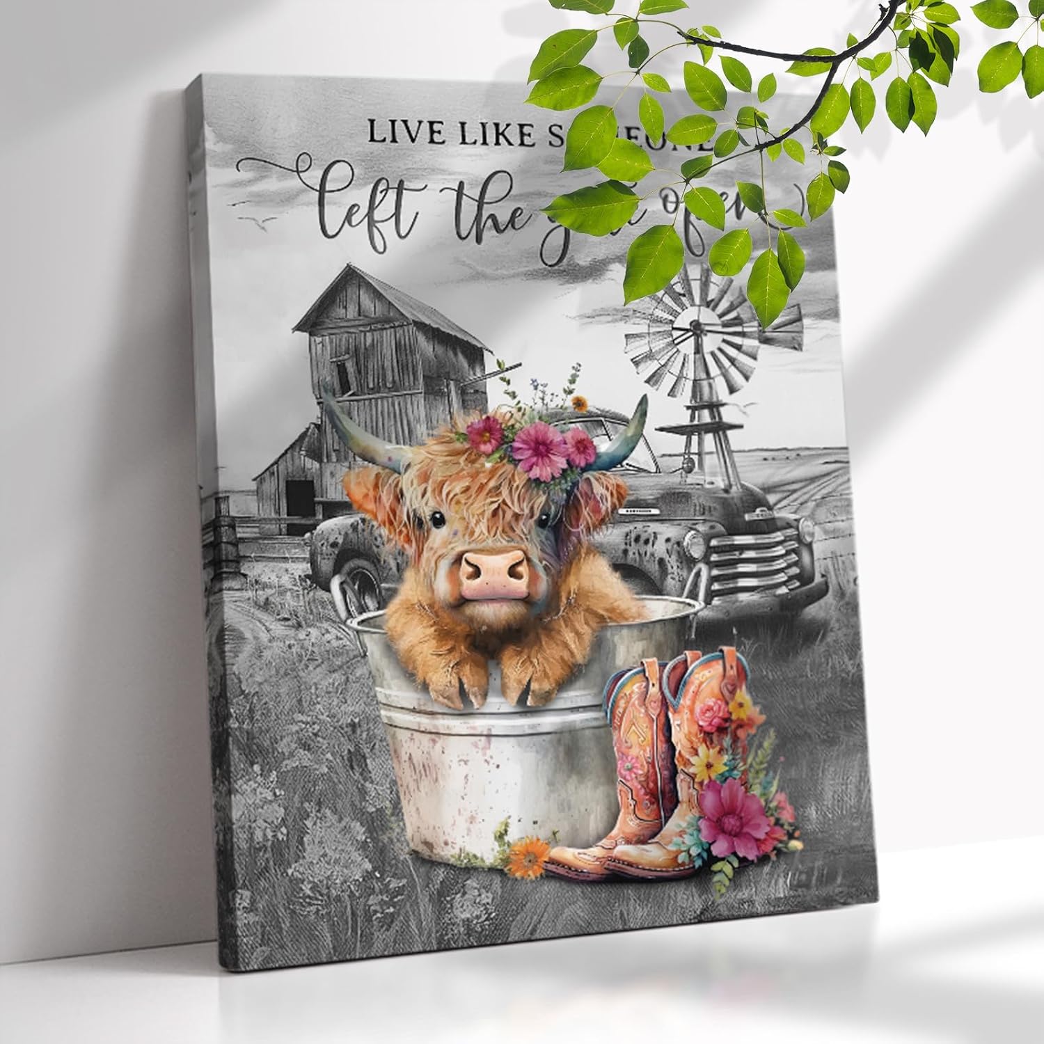 Amazon.com: Funny Highland Cow Bathroom Decor Wall Art Farmhouse Rustic ...
