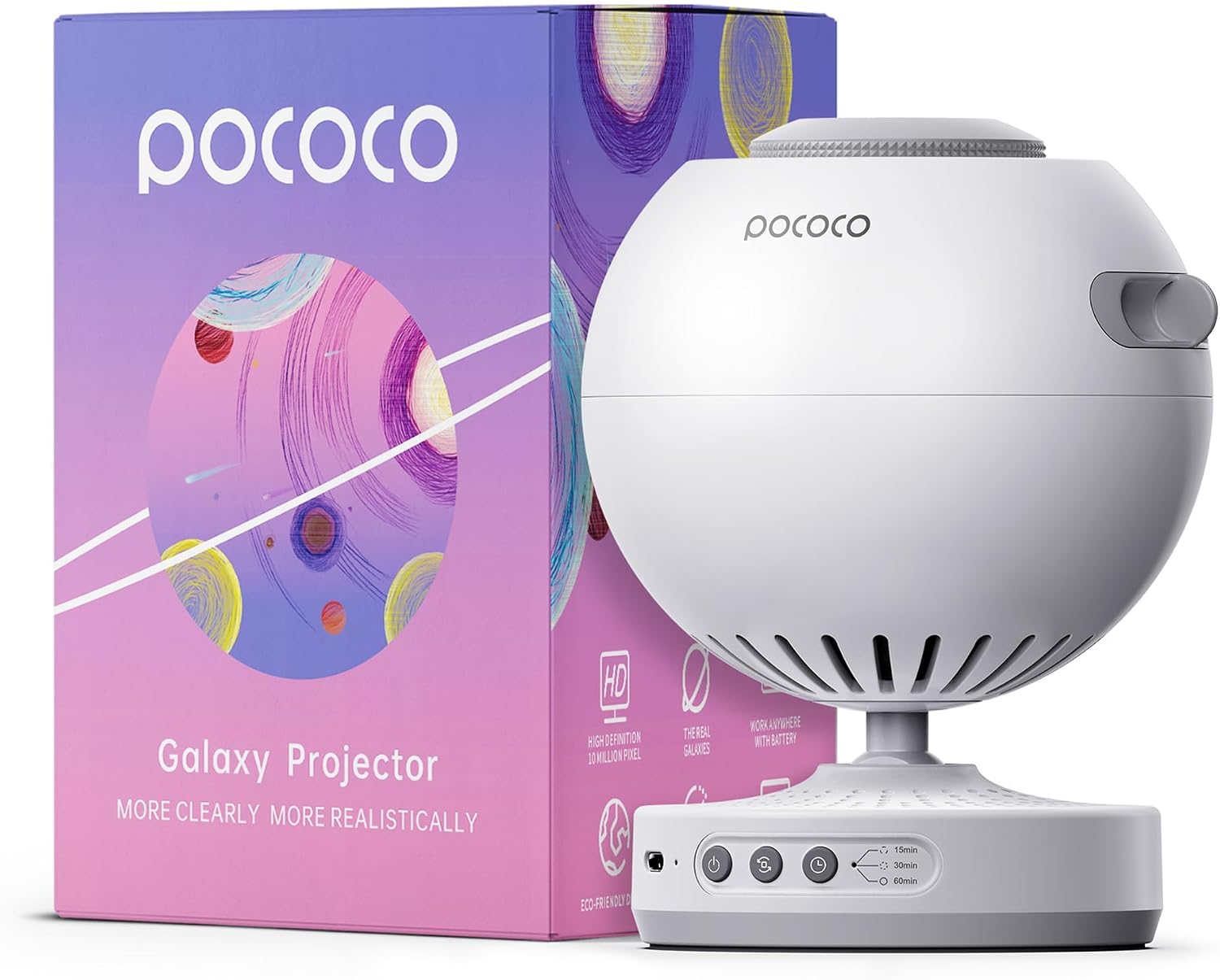 POCOCO Galaxy Star Projector for Bedroom with Replaceable Optical Film ...