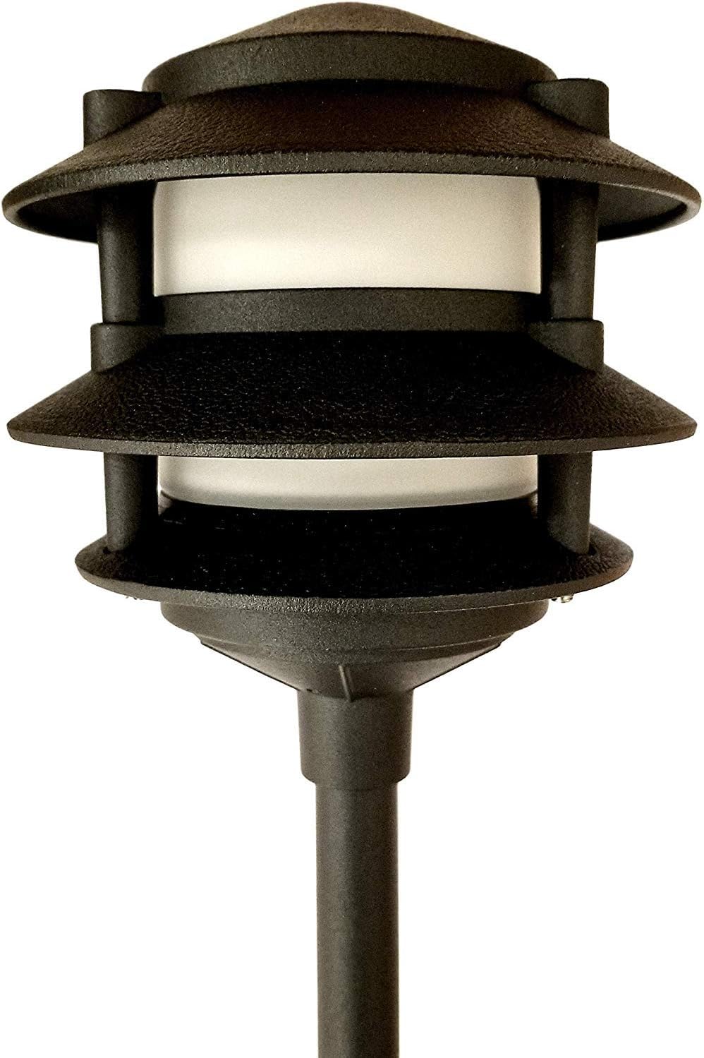 Hampton Bay Low Voltage LED Black 3-Tier Metal Path Light - Lasts Up to ...