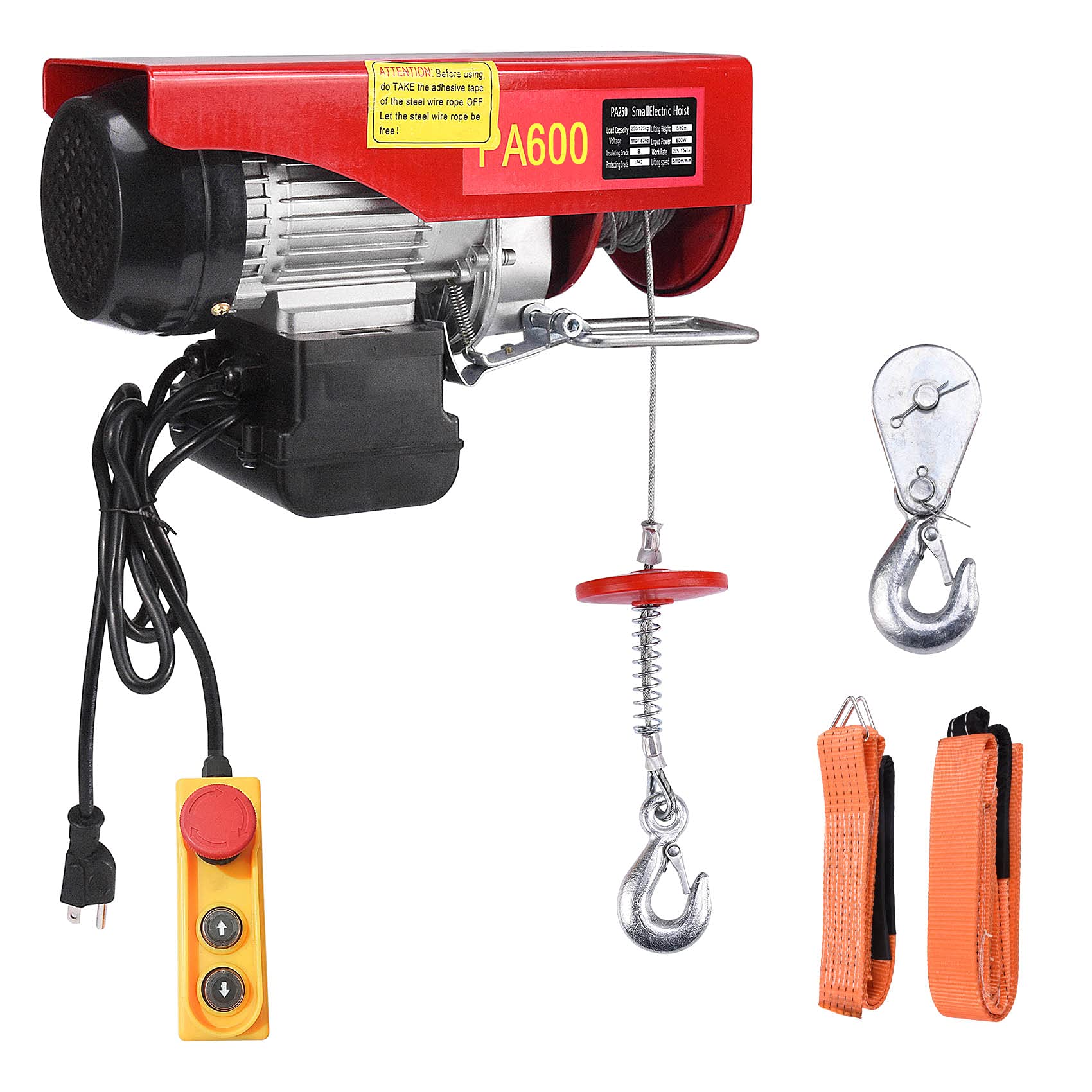 Buy Oswerpon 1320 lbs Lift Electric Hoist, Wire Remote Control Power ...