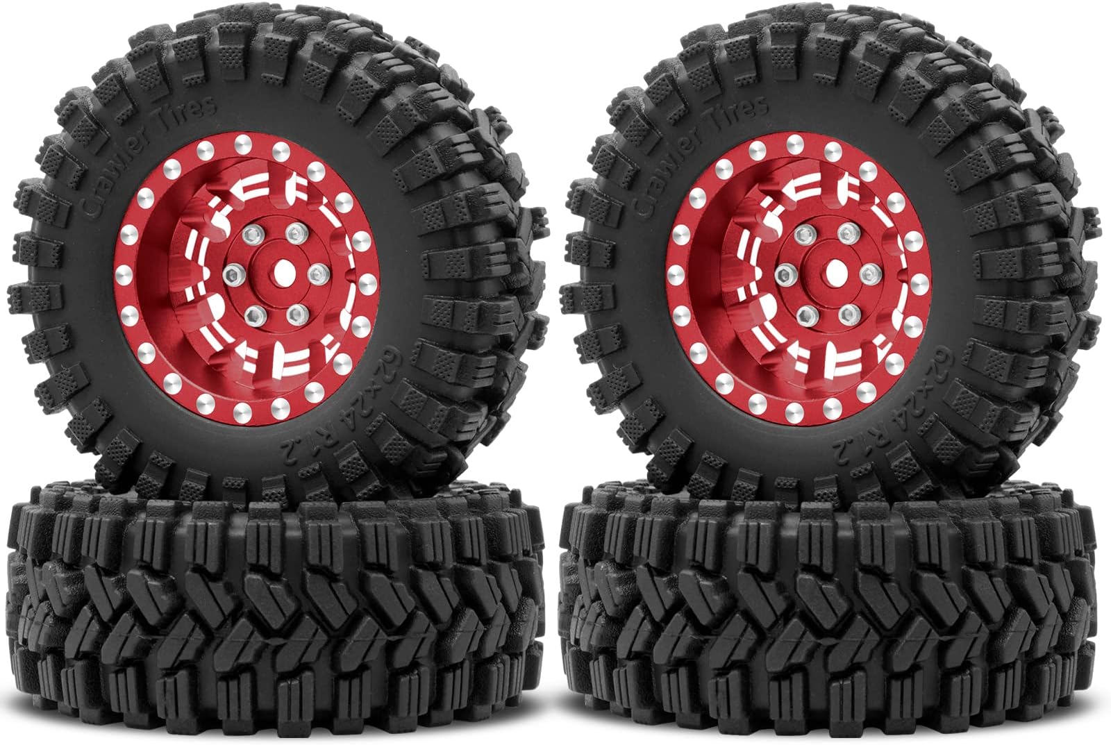 Amazon.com: OGRC 1.0 Plus (1.2 Inches) Beadlock Wheel and Tires Set 7mm ...