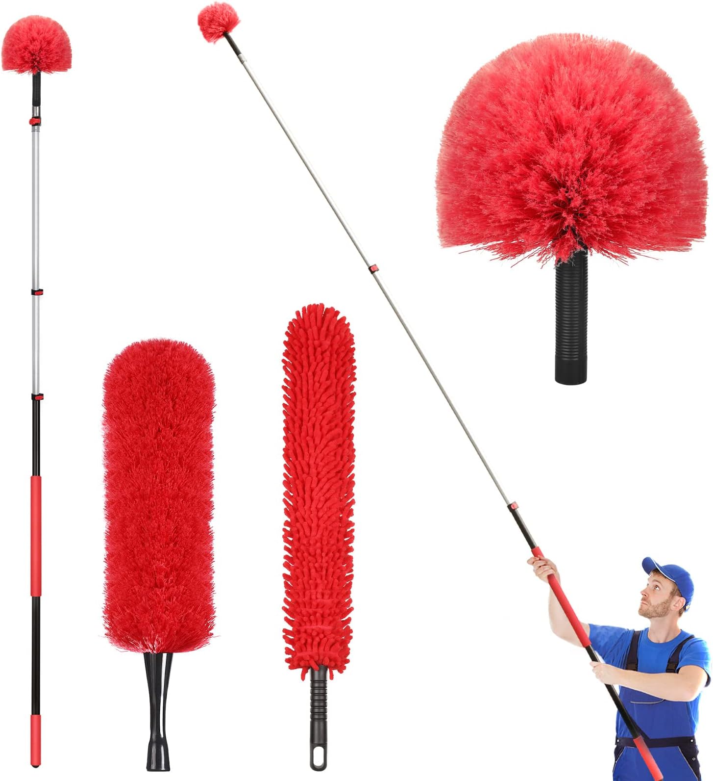 Amazon.com: Cobweb Duster, Extendable Reach 20 feet + Spider Web Brush ...