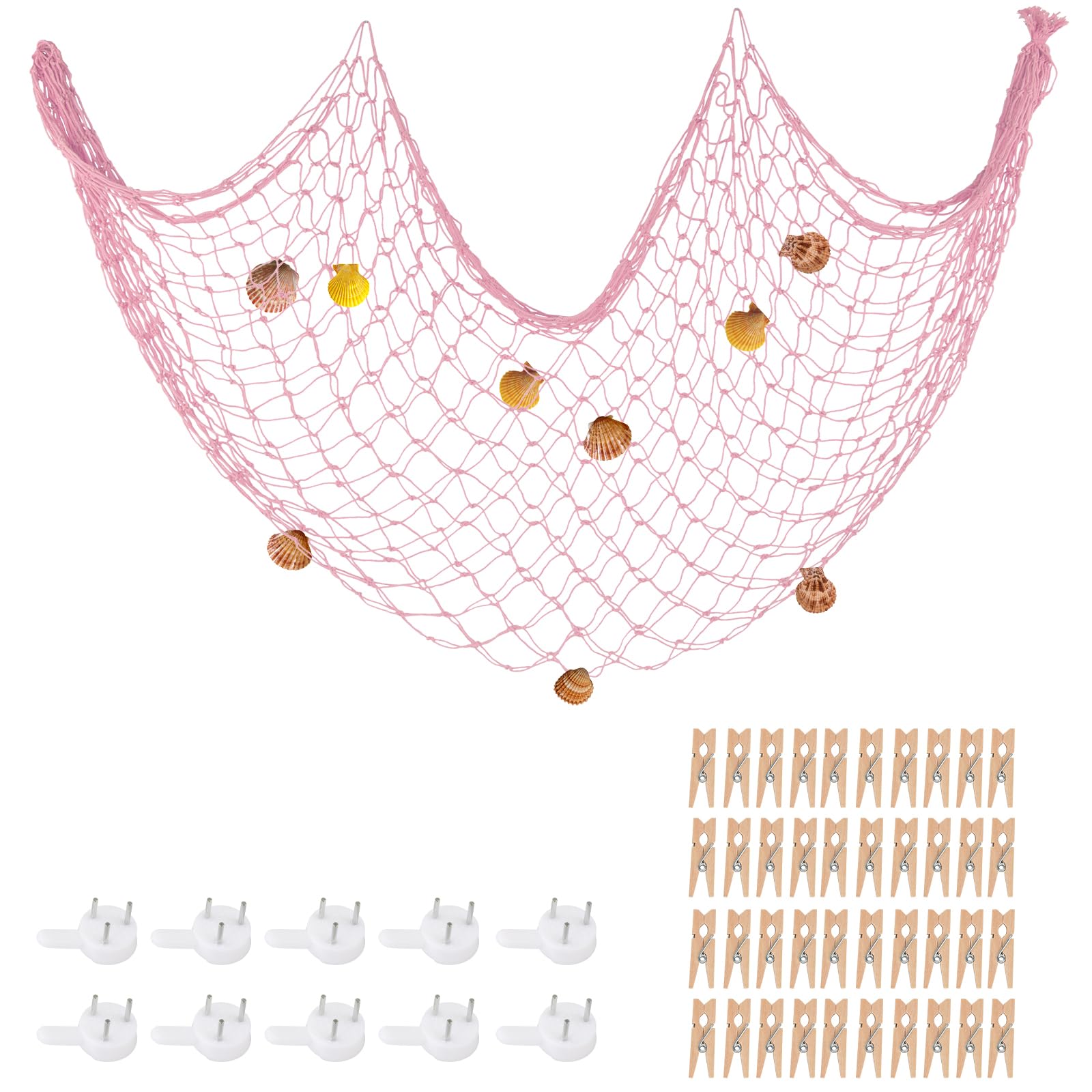 Amazon.com: ZUEXT Fish Net Decoration 80x40 Inch, Light Pick Cotton ...