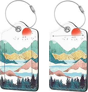 Amazon.com: 2 Pcs Luggage Tags for Suitcases, PU Leather Cruise Ship Luggage Tags with Privacy ...
