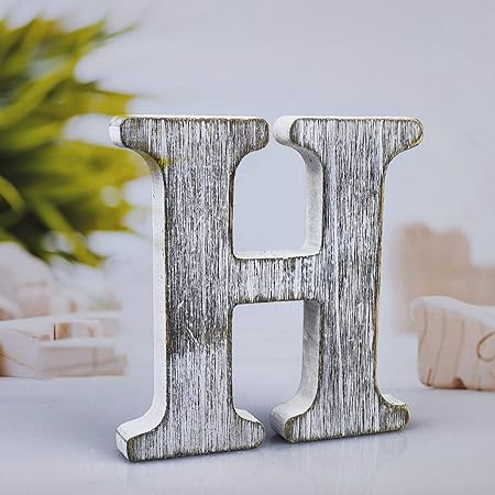 Amazon.com: WOODOUNAI 4 Inch Wood Letters Unfinished Rustic Wood ...