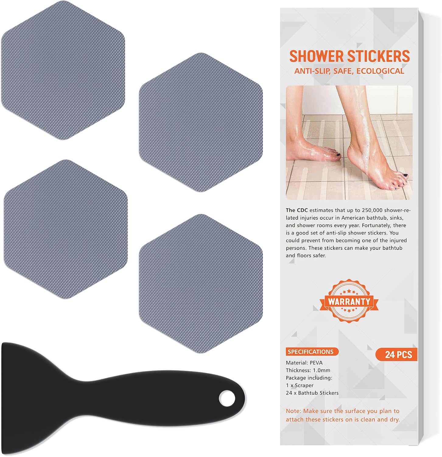 Amazon.com: Non Slip Bathtub Stickers, Shower Stickers for Safety ...
