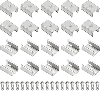 PATIKIL LED Strip Clips, 80pcs Stainless Steel Mounting Brackets Fixing ...