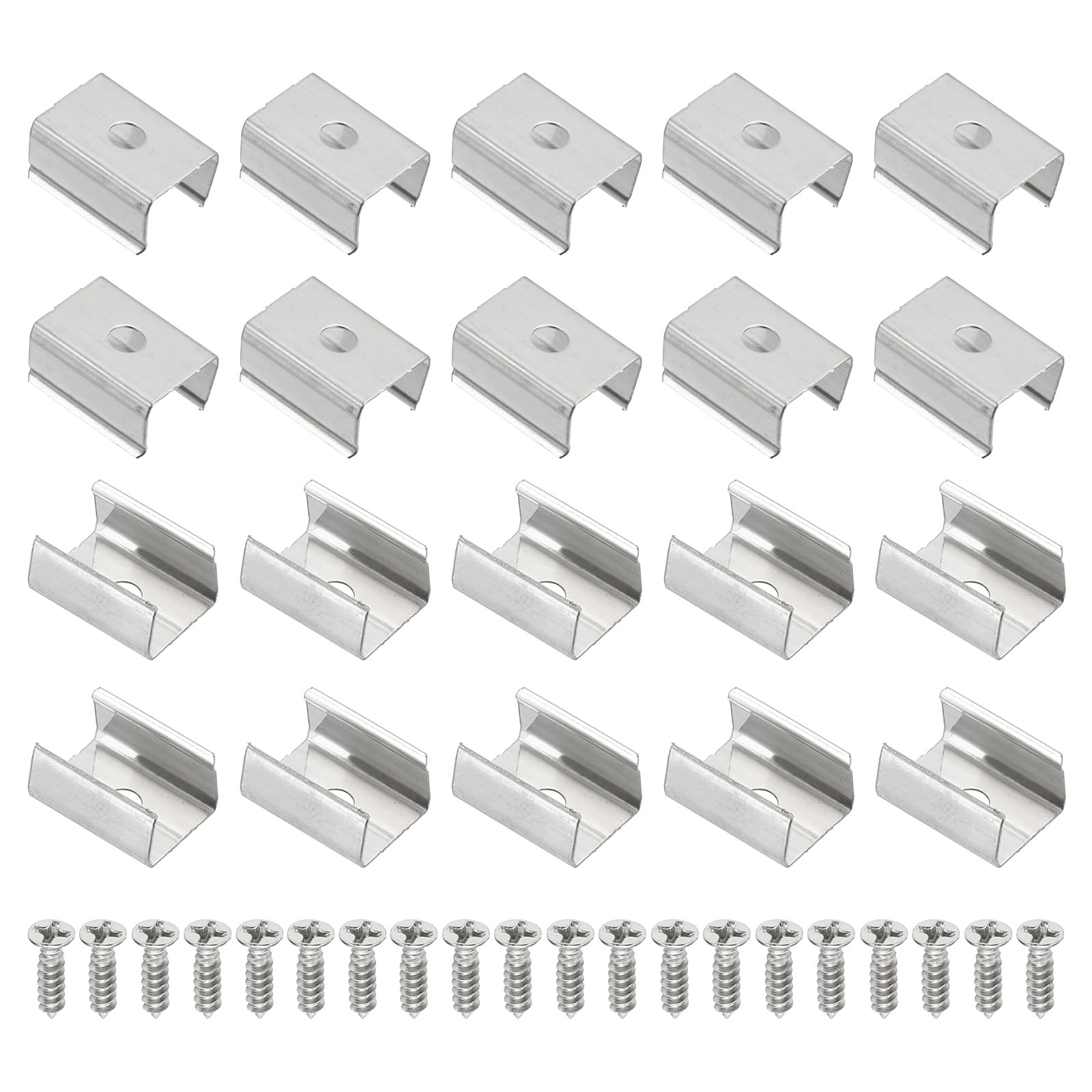 PATIKIL LED Strip Clips, 60pcs Stainless Steel Mounting Brackets Fixing ...