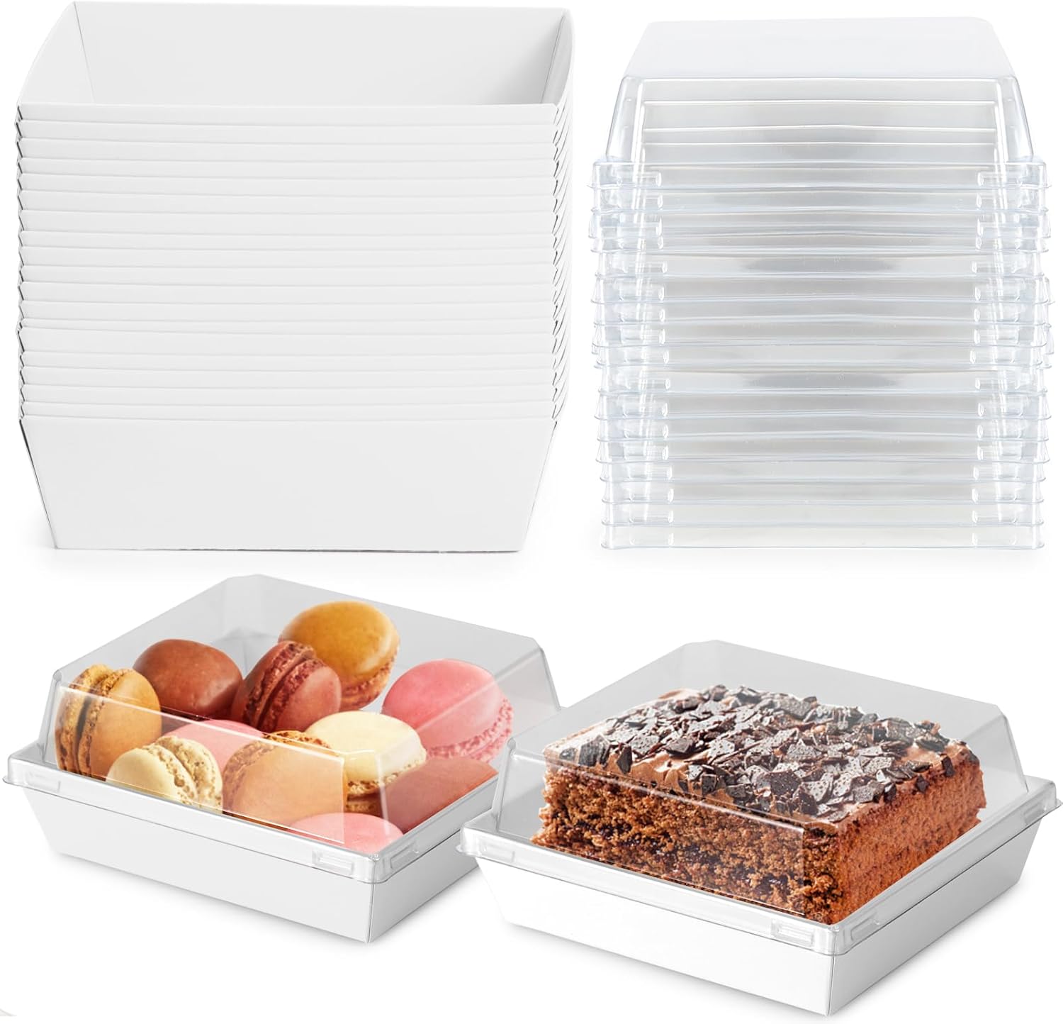 Amazon.com: Charcuterie Box 20 Pack with Lids, Square Disposable Paper ...