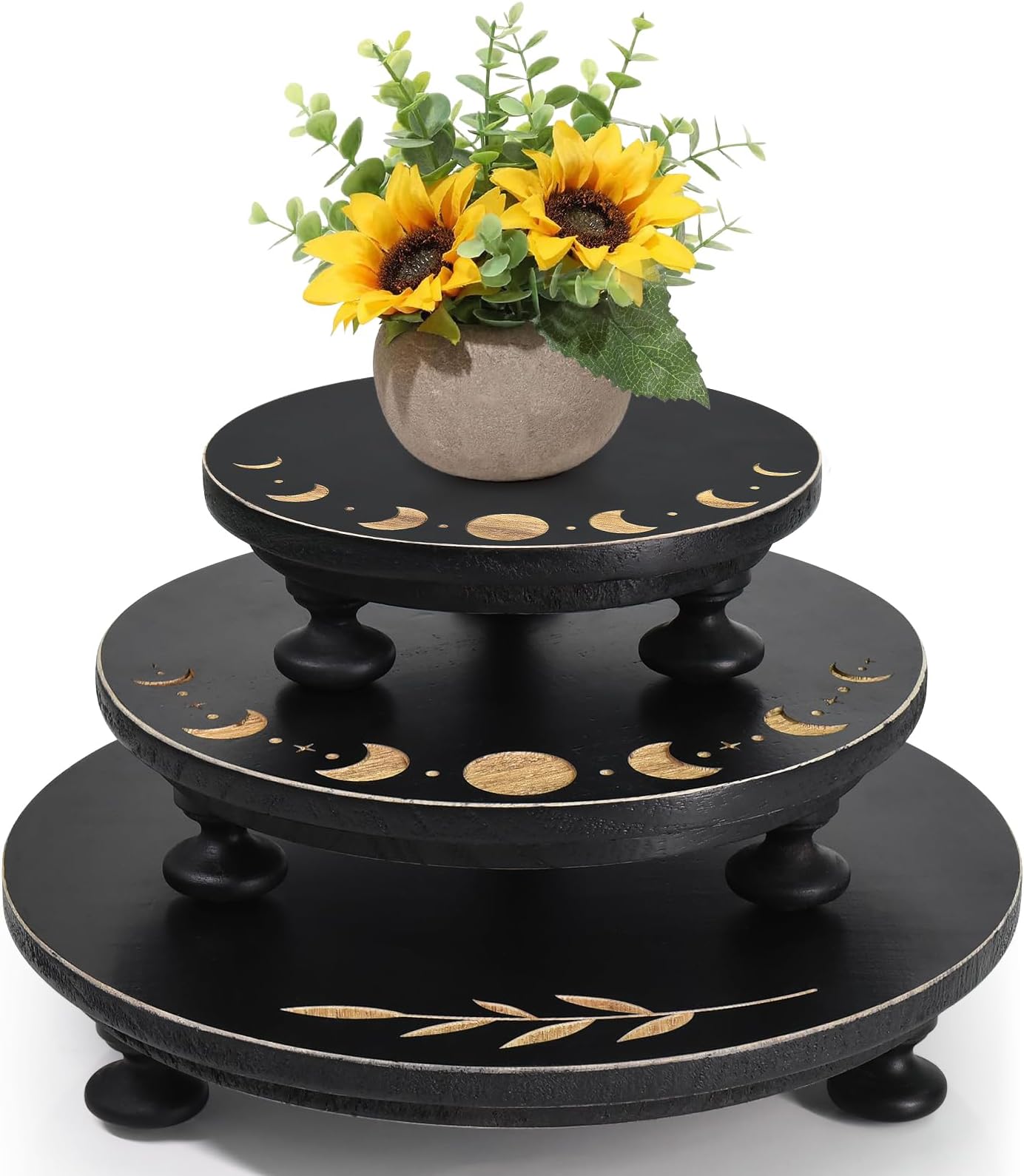 Amazon.com: Uipame 3 Pcs Wooden Risers for Display, Round Serving Tray ...