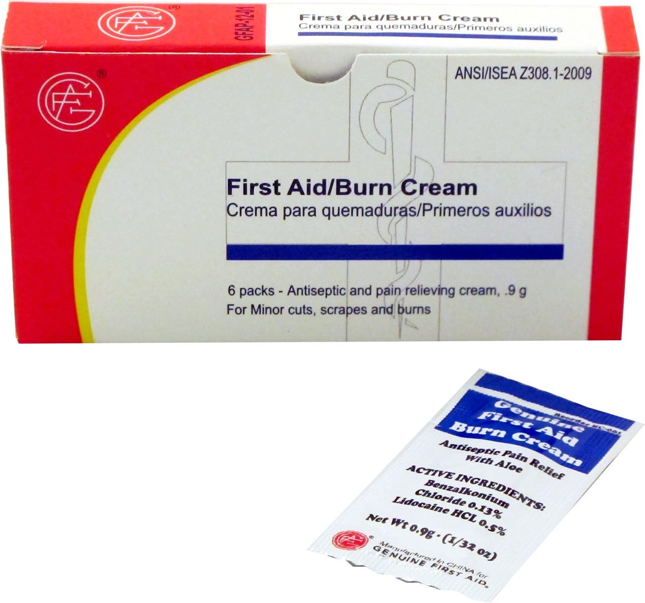 Amazon.com: Genuine First Aid First Aid Burn Cream, 0.9g, 10/Box ...