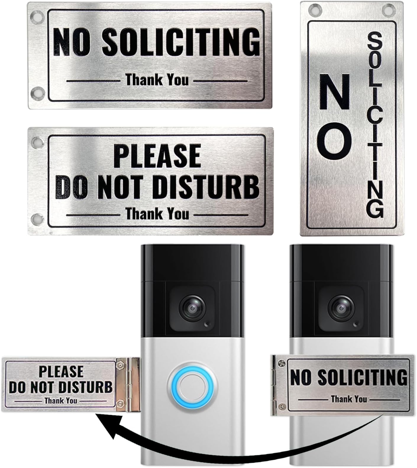 Amazon.com : Metal Doorbell Cover No Soliciting Sign for House ...