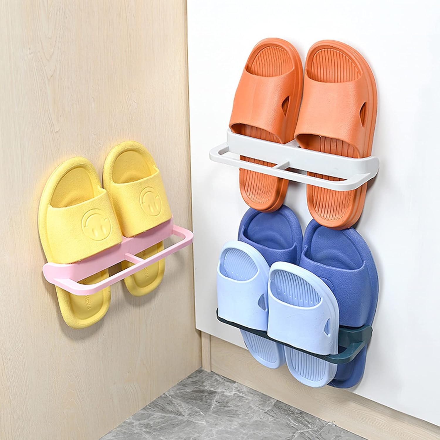 Three-pack, portable slipper storage, slipper hanging shoe rack ...
