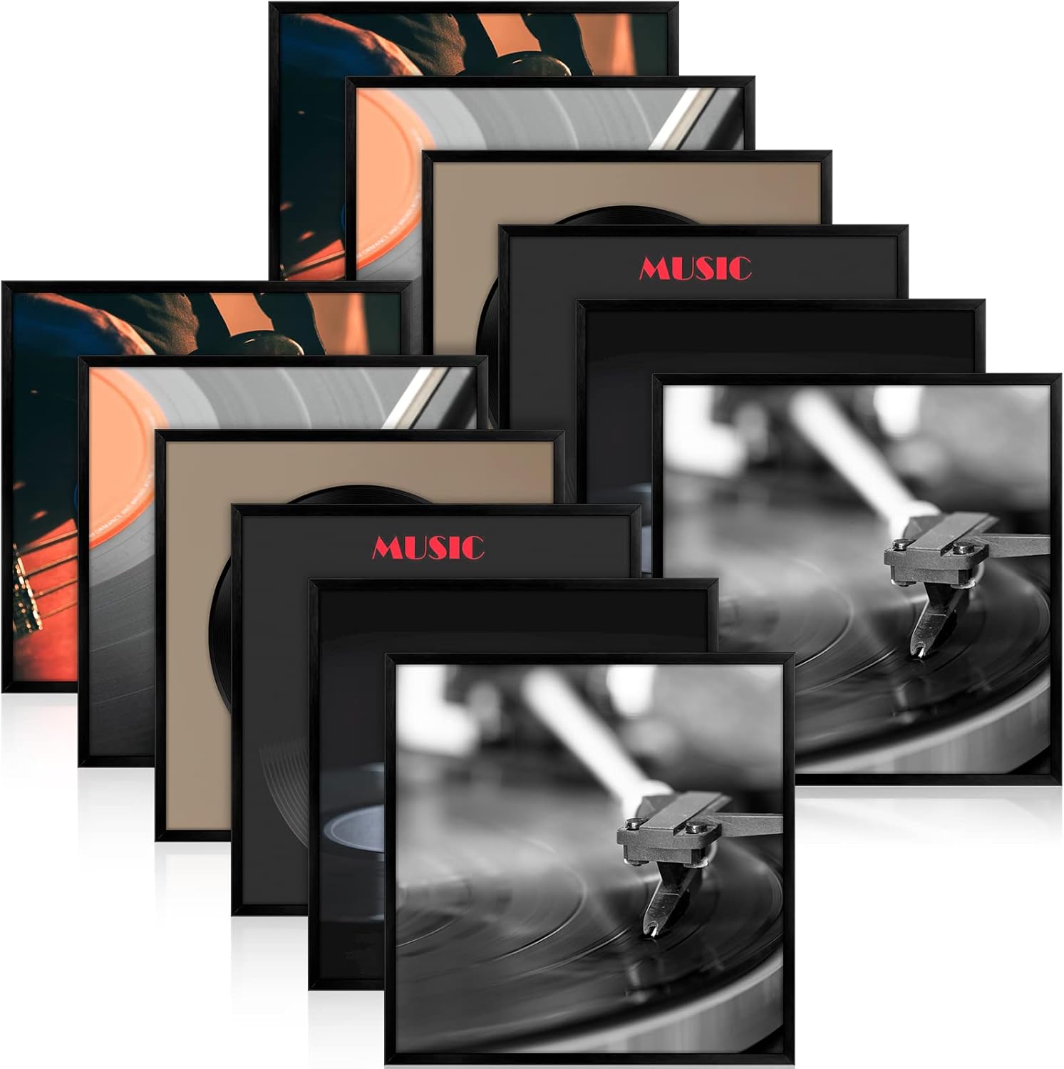 Amazon.com: 12 Pack Black Music Album Frames 12.5 x 12.5inch Aluminum ...