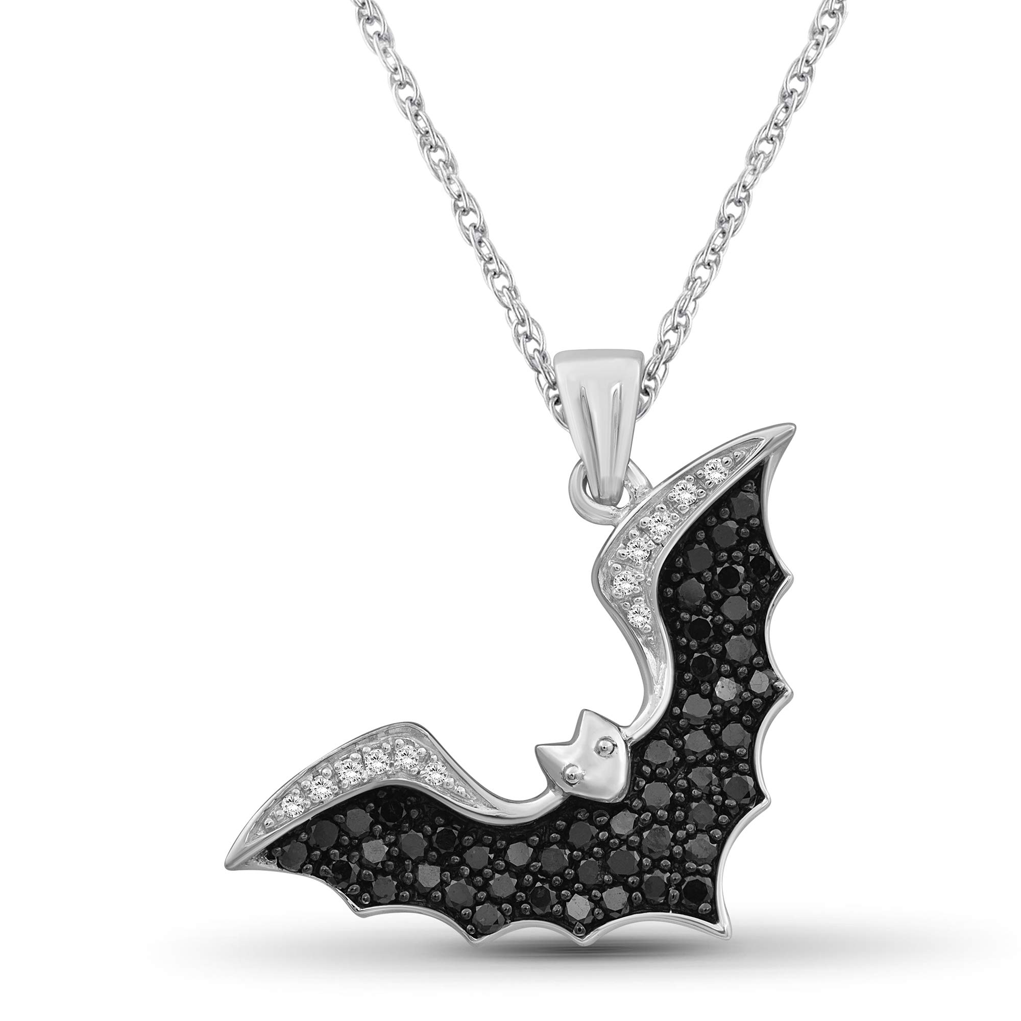 Amazon.com: JEWELEXCESS Diamond Bat Necklace Halloween Jewelry – 1 CTW ...