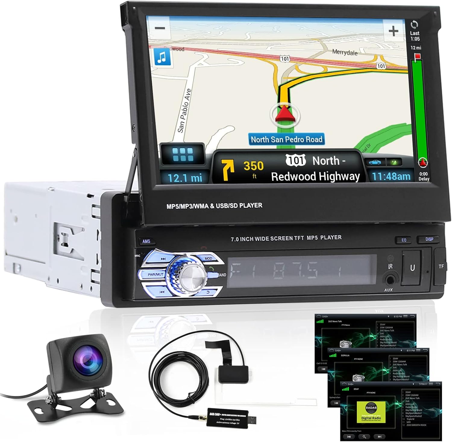 Dab+ Autoradio 1 din avec GPS Bluetooth Écran Tactile 7 Pouces ...
