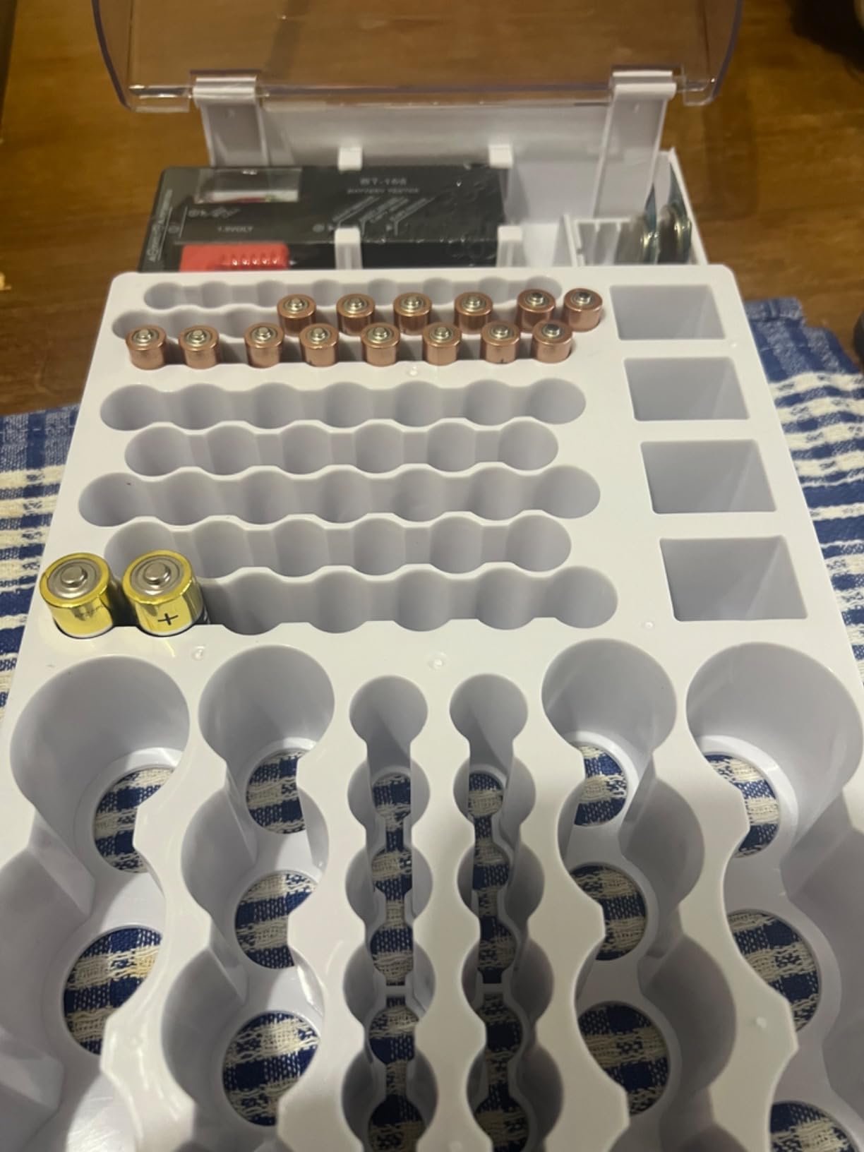 The Battery Box, Battery Storage with Hinged Clear Cover and Battery ...