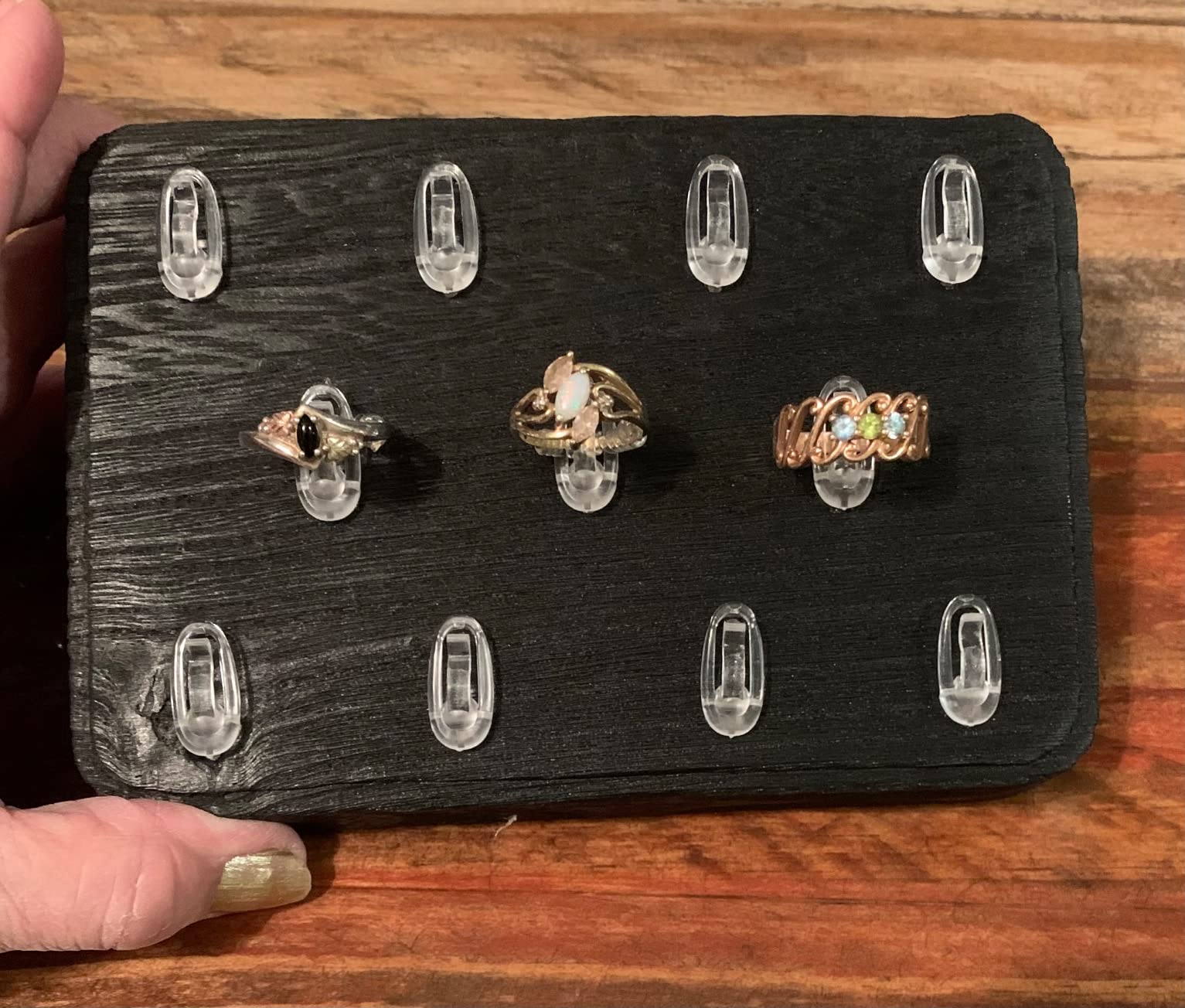 Amazon.com: MOOCA Lightweight Wooden Ring Display Tray with 11 Acrylic ...