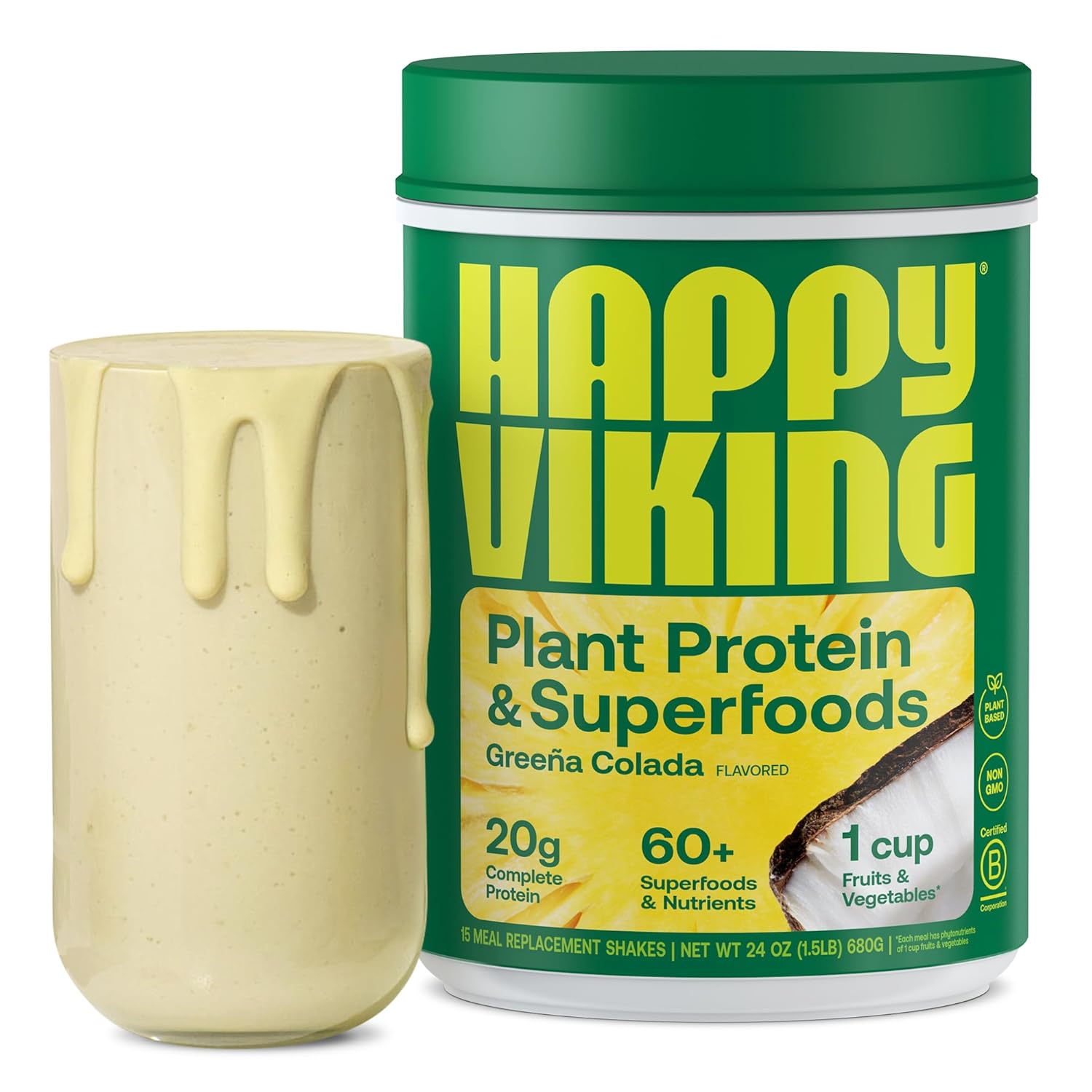 Amazon.com: Happy Viking Greeña Colada Plant Protein Powder, Created by ...