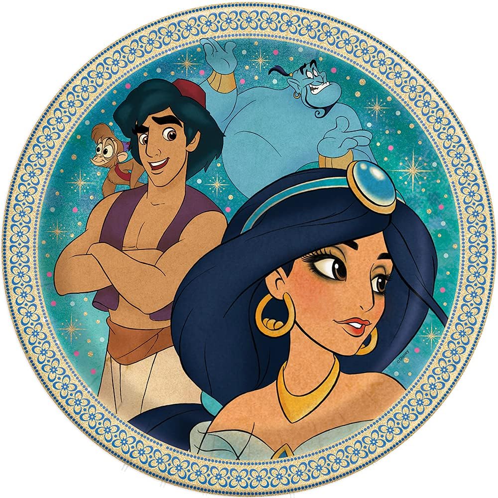 Amazon.com: Multicolor Disney Aladdin Round Dinner Plates (9") 8 Count ...