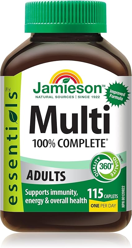 Jamieson 100% Complete Multivitamin for Adults, with Lutein, Calcium ...