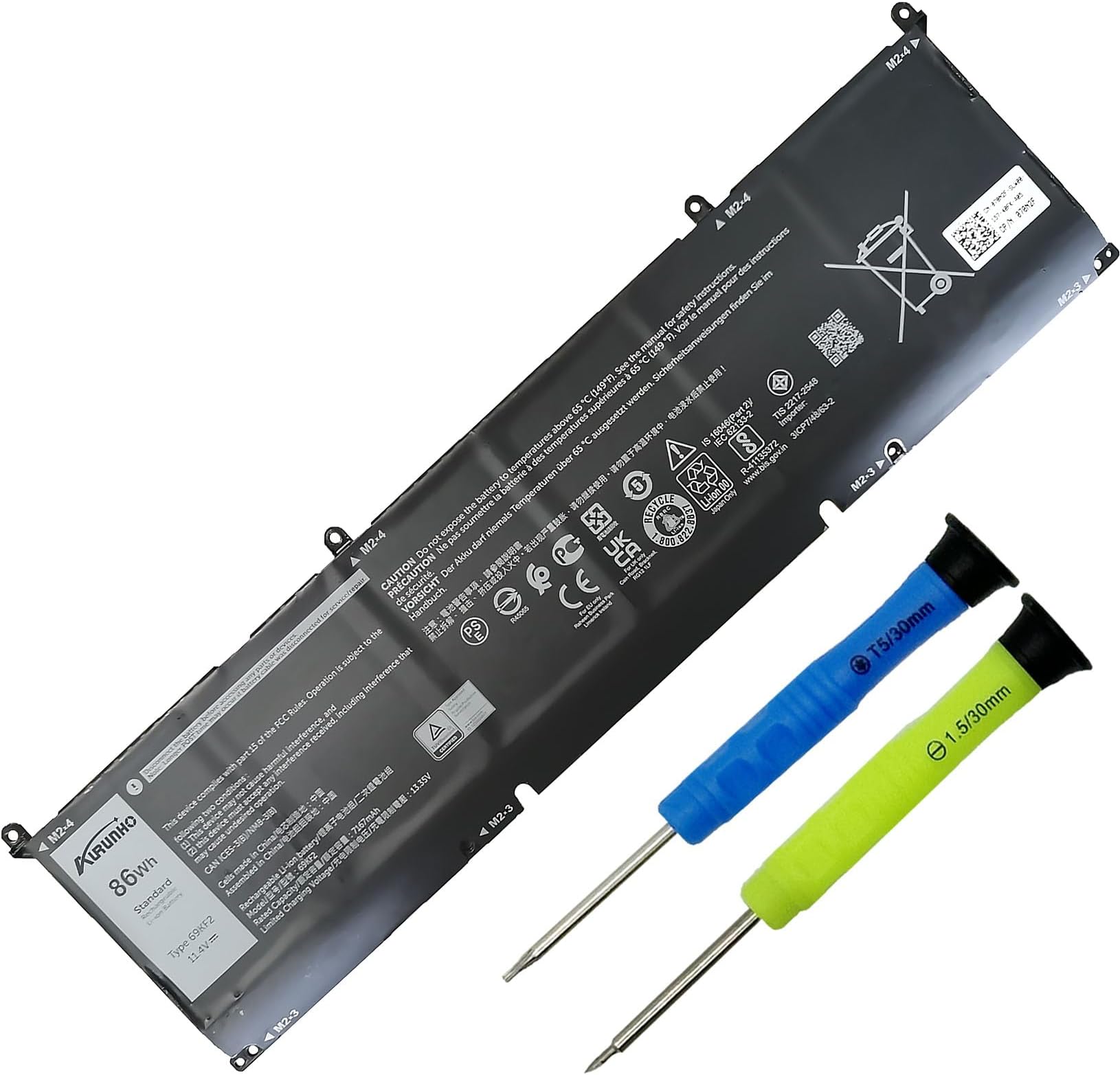 Amazon.com: 69KF2 86Wh Laptop Battery Replacement for Dell XPS 15 9500 ...