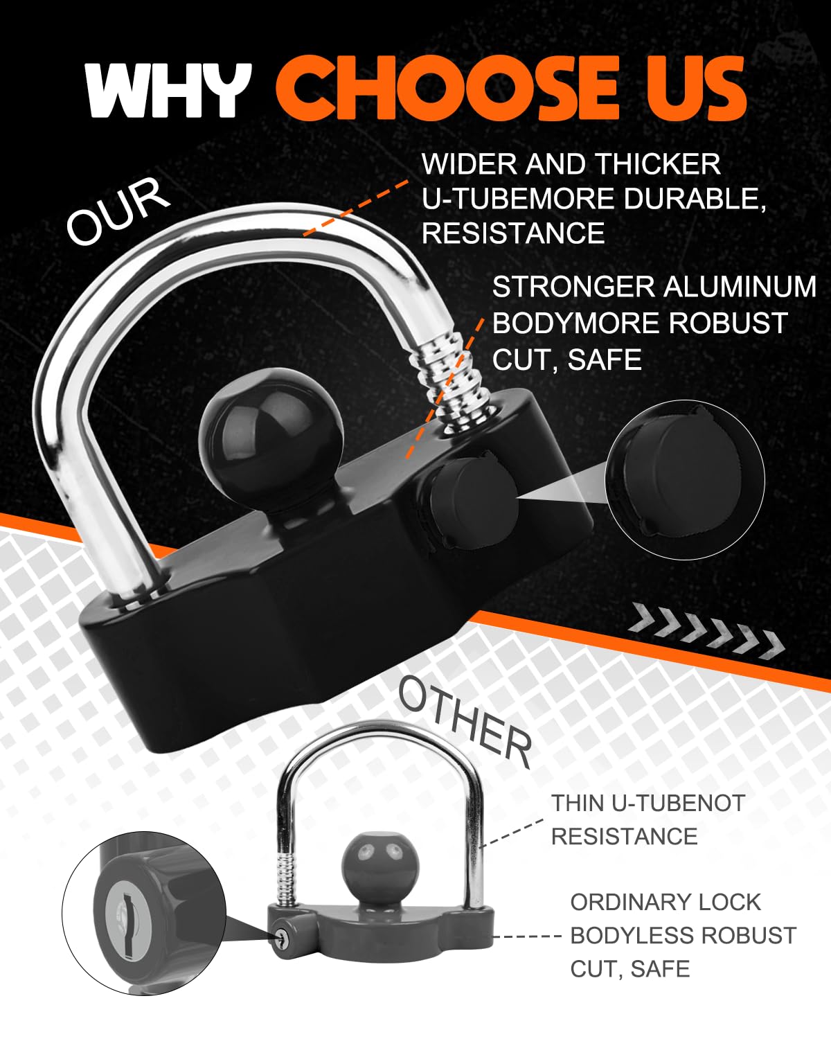 Snapklik.com : Trailer Ball Hitch Lock, Coupler Lock, Trailer Hitch ...