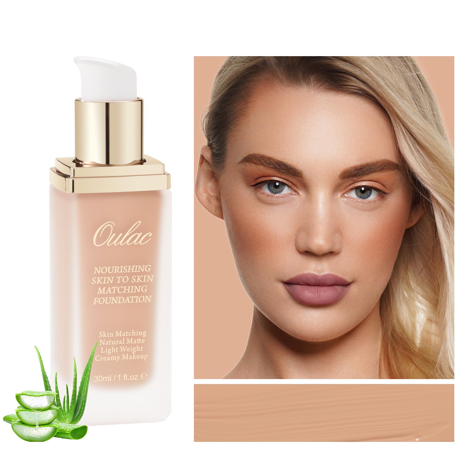 Oulac Foundation Full Coverage, Foundation for Mature Skin, Liquid ...