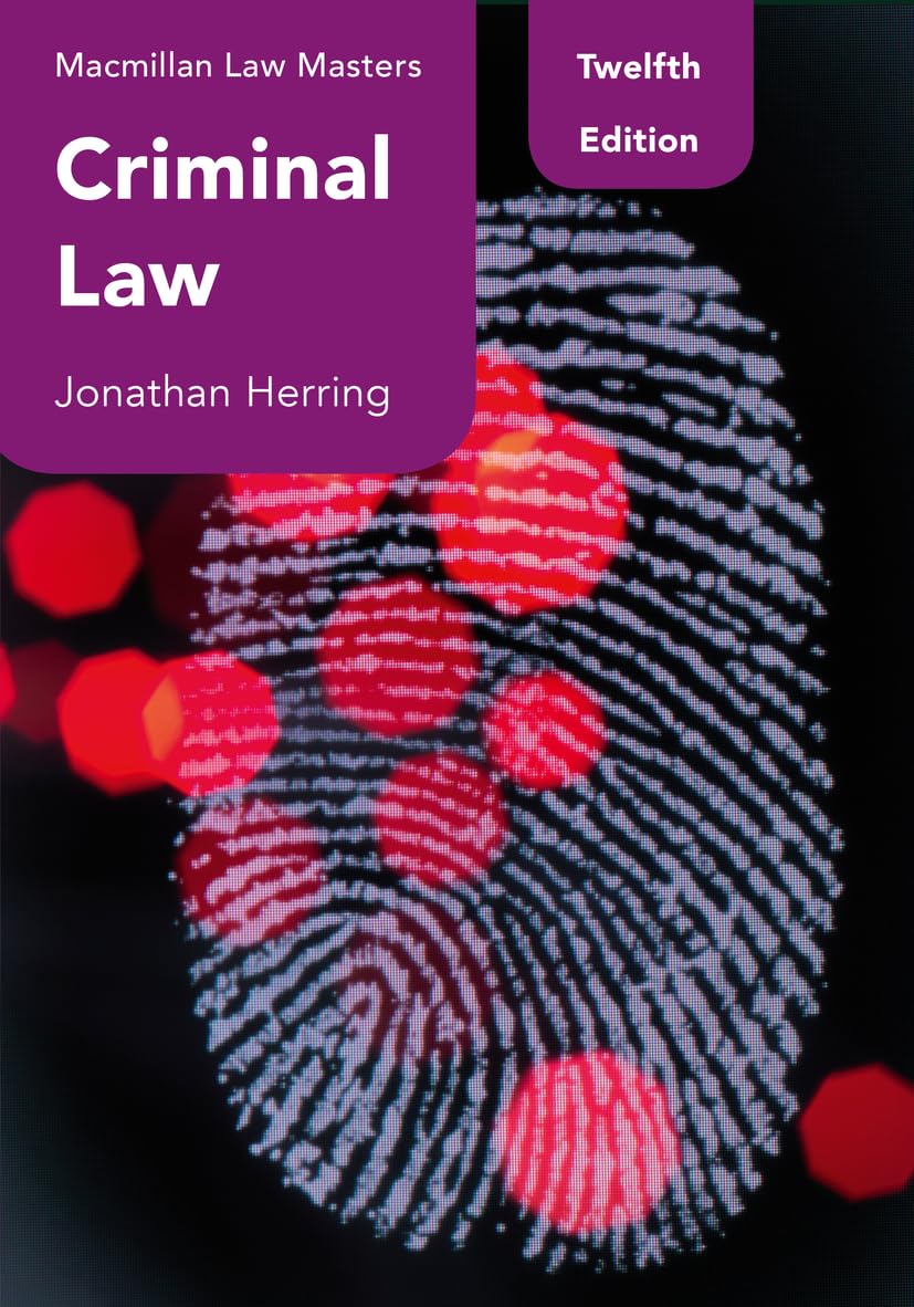 Amazon.com: Criminal Law (Macmillan Law Masters): 9781352012040 ...