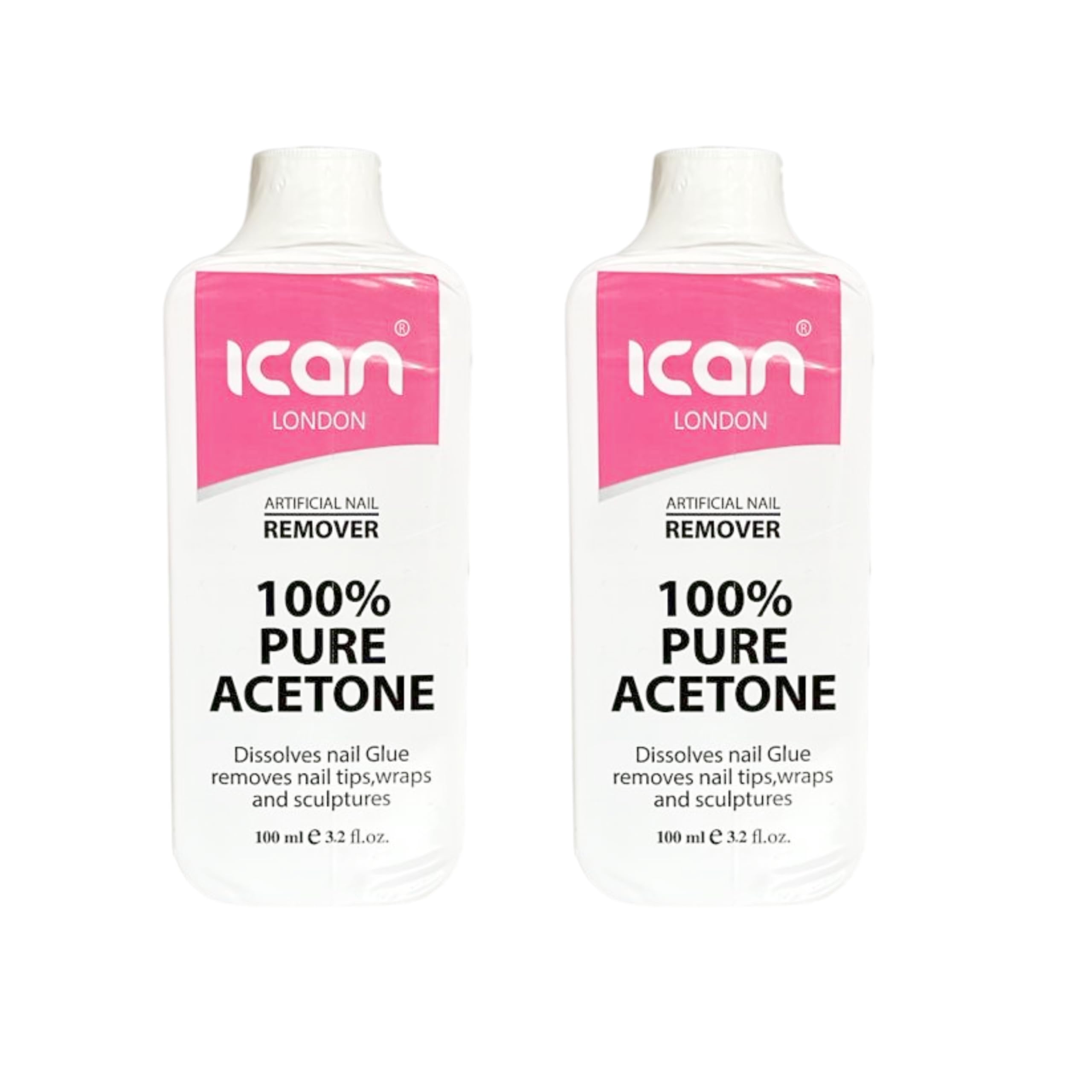 ican London 100% Pure Acetone Nail Polish Remover UV GEL Soak Off 100ML x 2 : Amazon.co.uk: Beauty