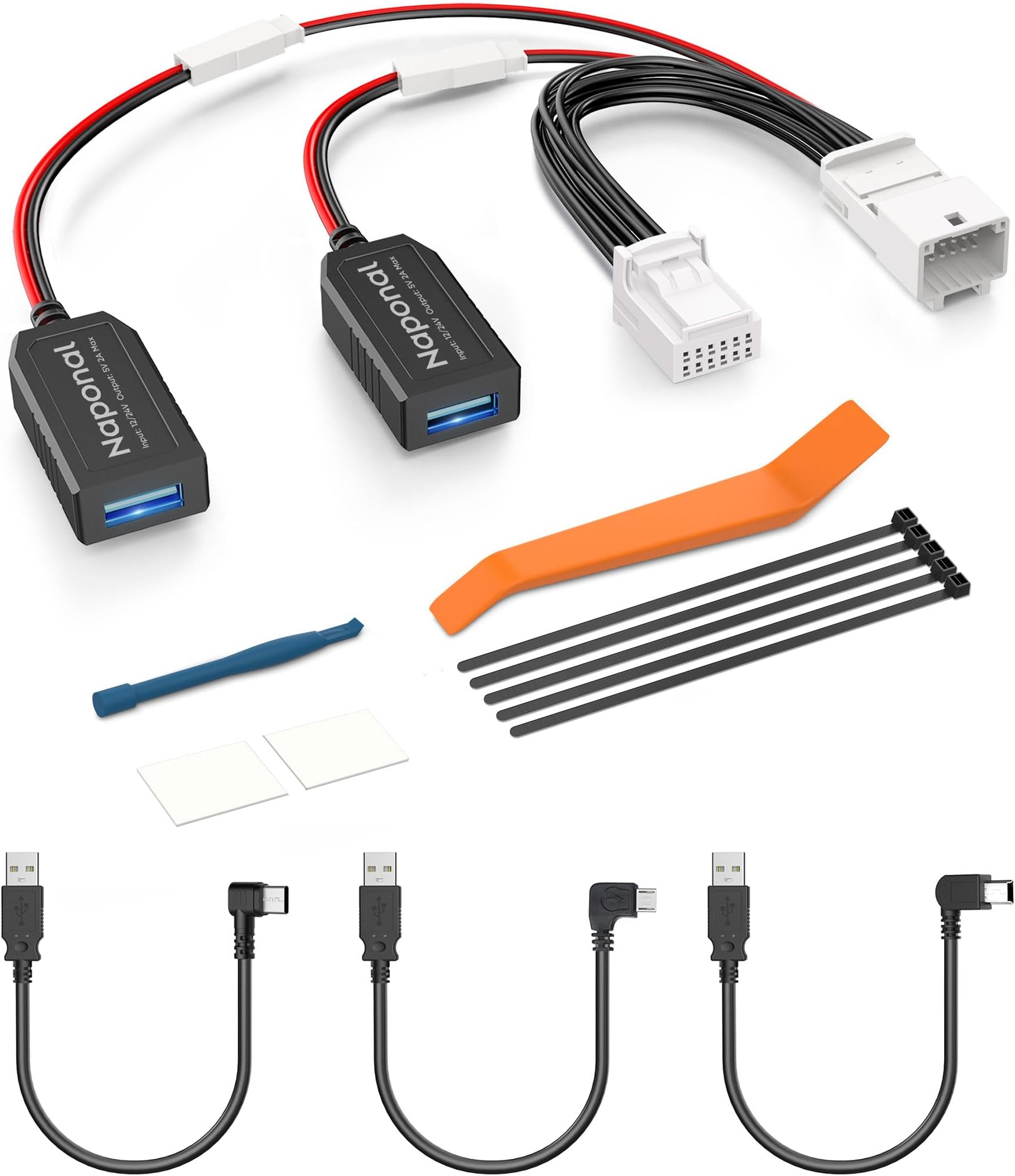 Amazon.com: Dongar Dash Cam Power Adapter (12-pin Type A) - Compatible ...