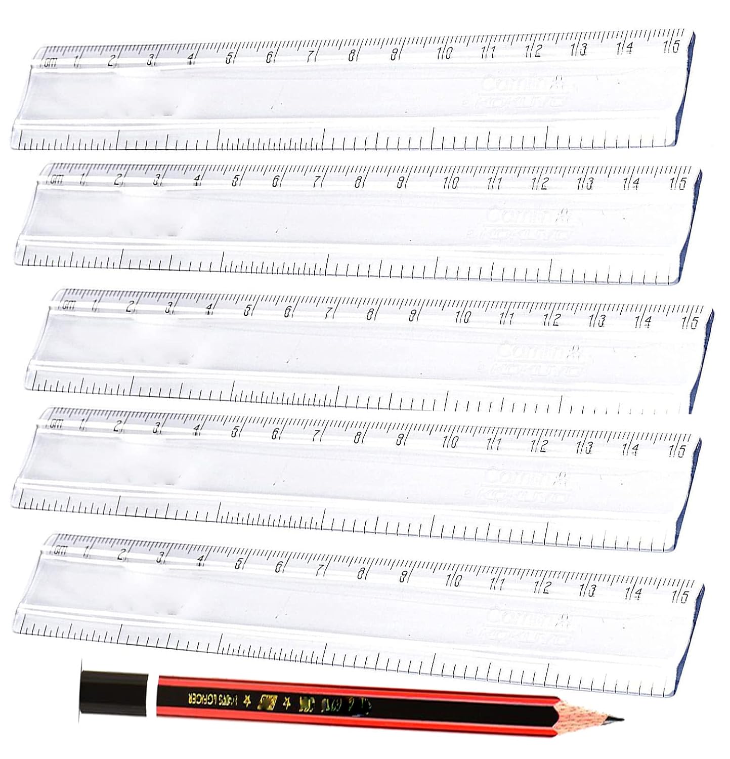 AWADH- 6 Inch Plastic Ruler, Straight Ruler Scale, 5Pcs Clear Acrylic ...