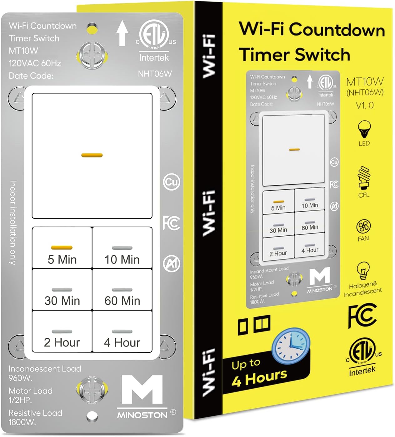 DewStop FS-875-W1 Adjustable Multi Timer Bath Fan Timer Control with ...