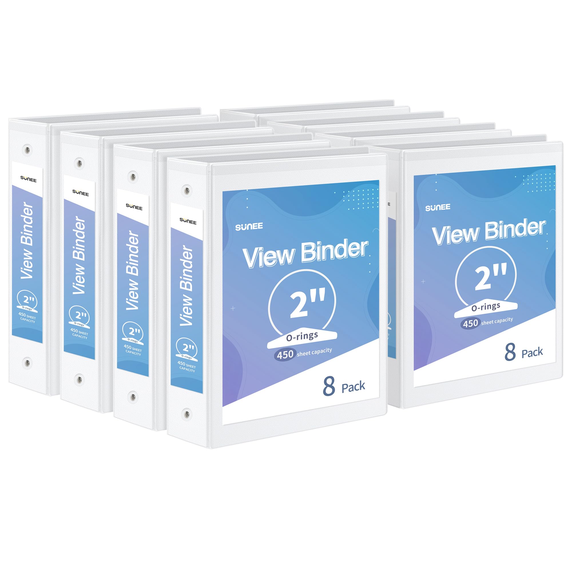Snapklik.com : SUNEE 3 Ring Binder 2 Inch 8 Pack, Clear View Binder ...