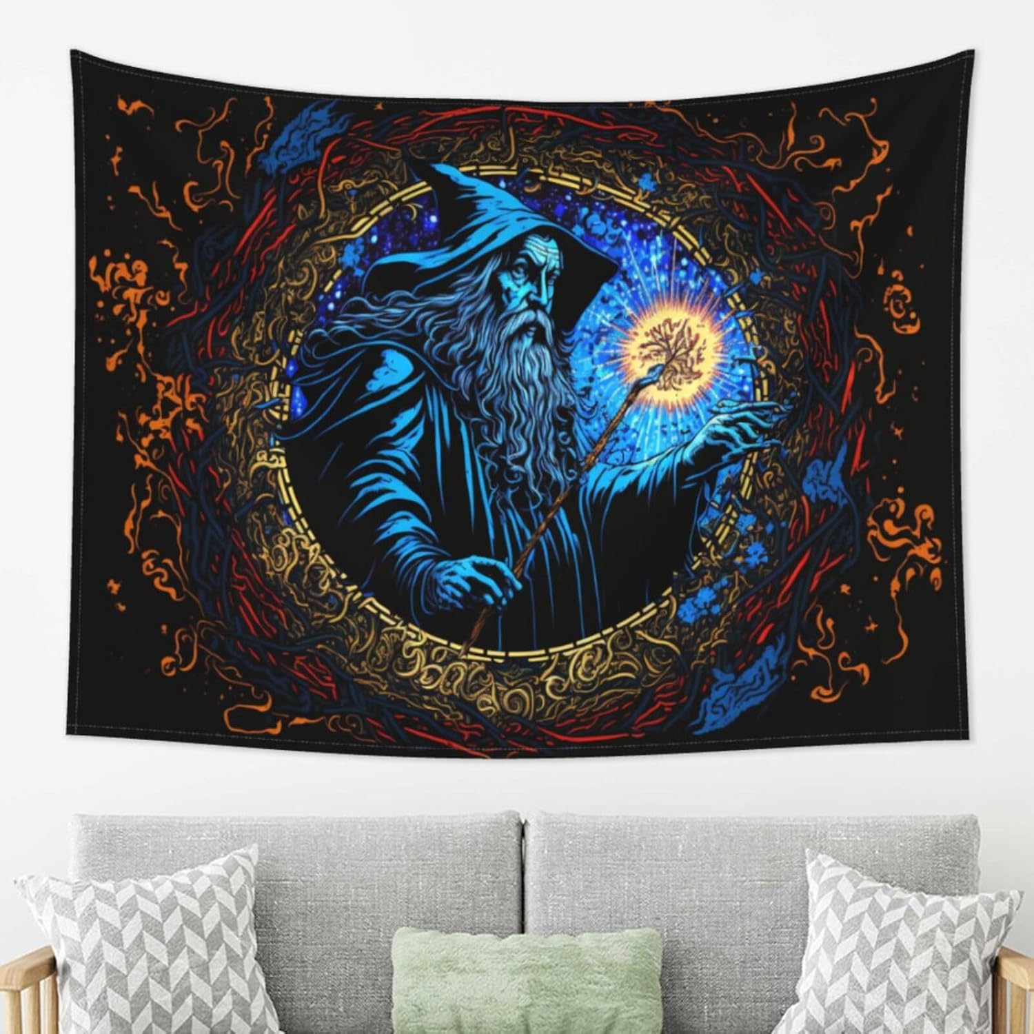 Amazon.com: ROMEOOERA Funny Wizard Tapestry Bedroom Decor for Men ...
